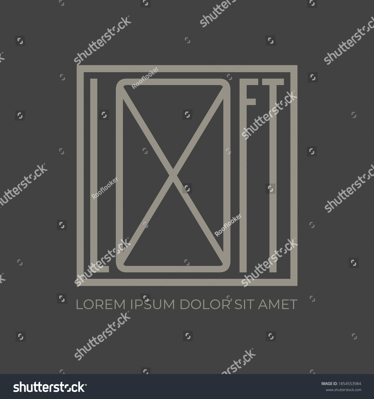 Simple Loft Logo Template On Dark Stock Vector (Royalty Free) 1854553984