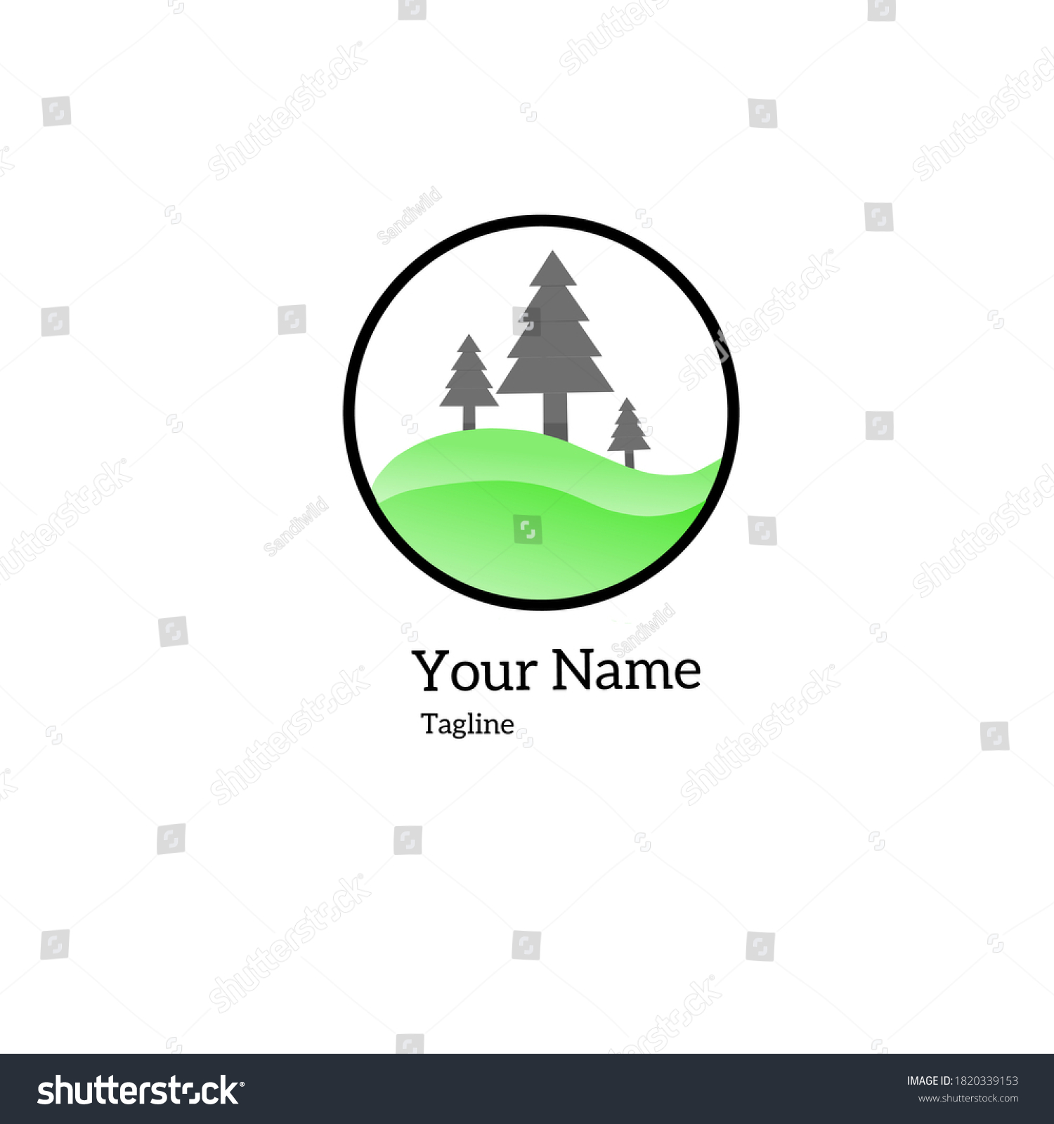 Simple Logo Design Nature Template Pine Stock Vector (Royalty Free ...