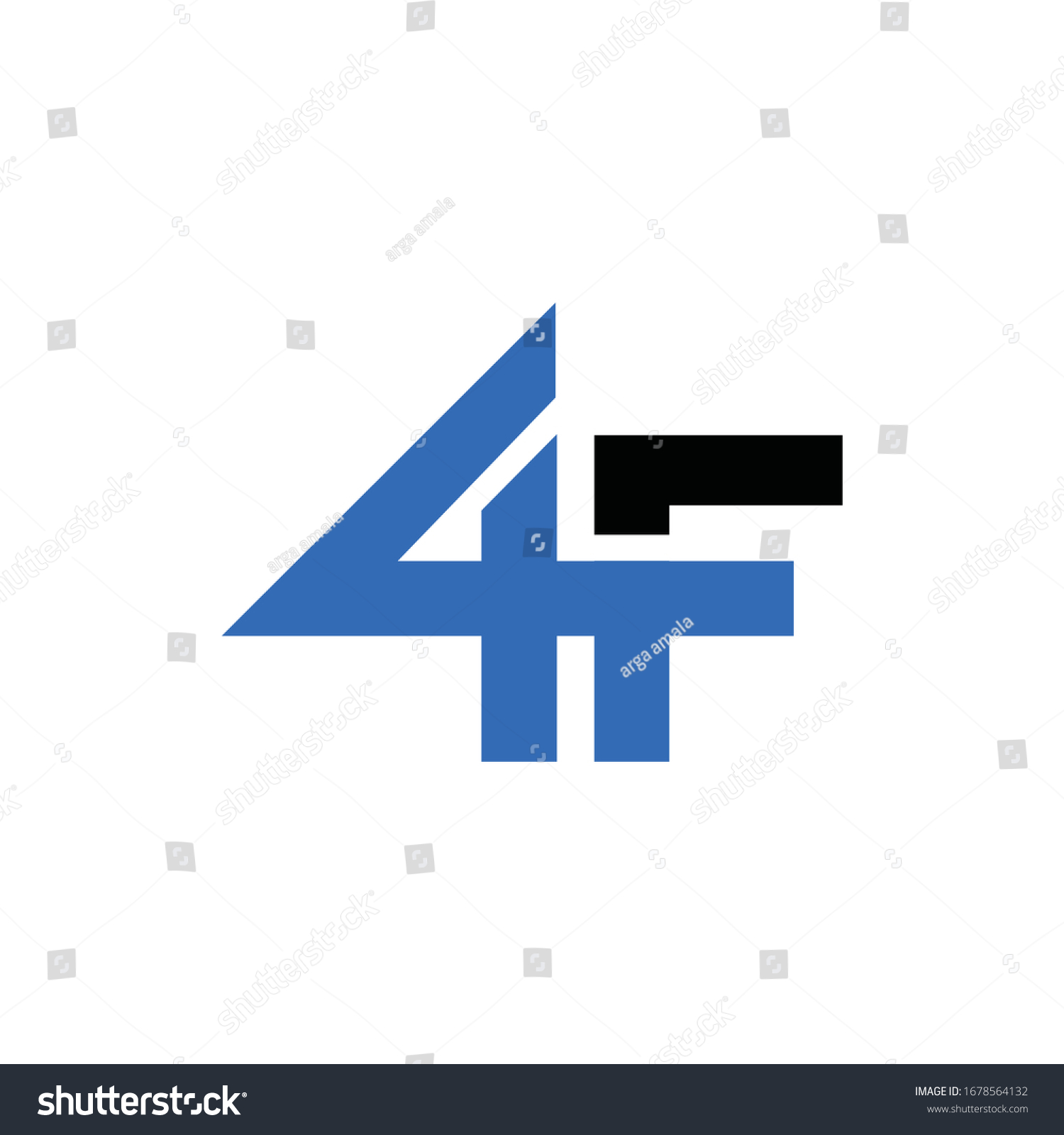 Simple Logo Initial 4f Letter Stock Vector (Royalty Free) 1678564132 ...