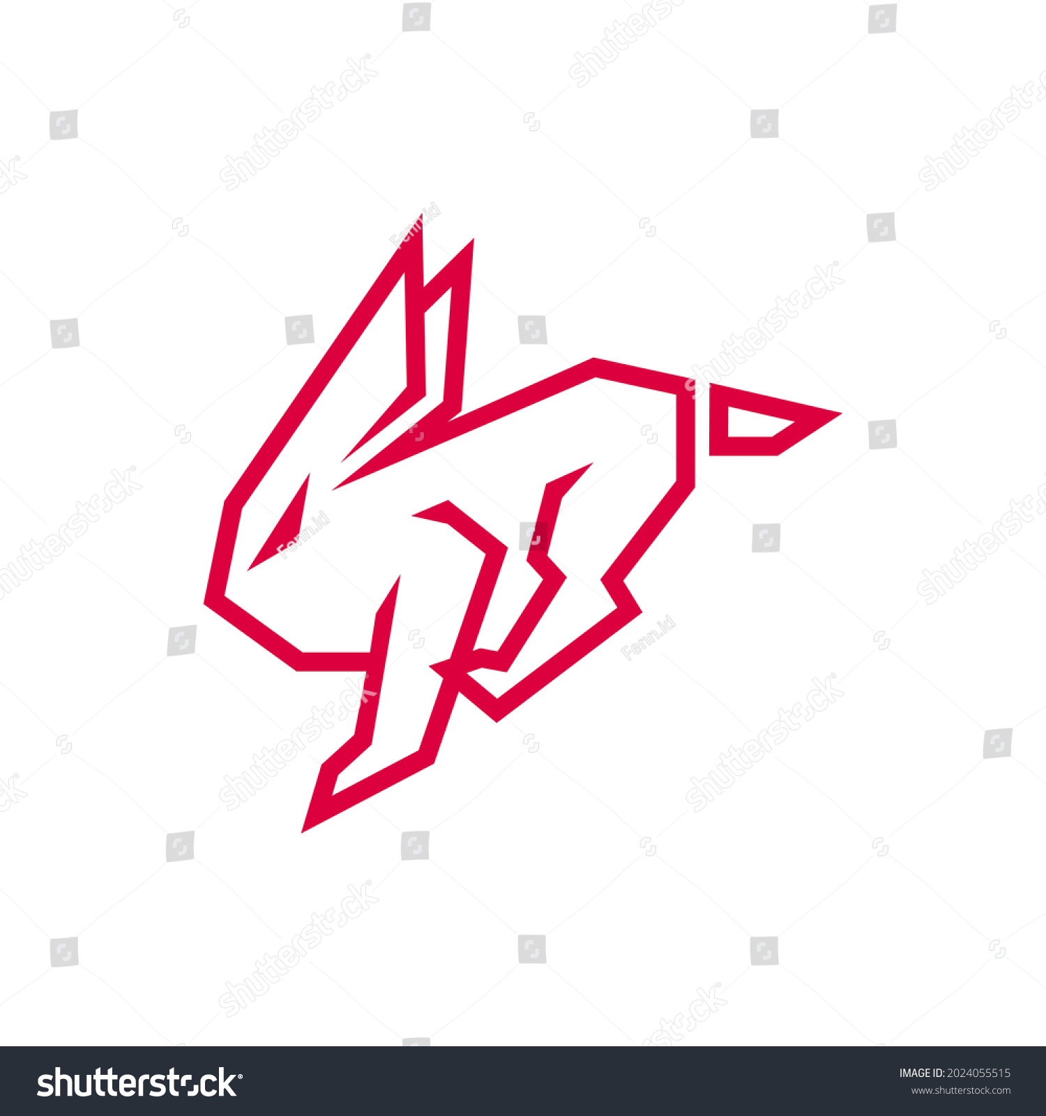 Simple Logo Jump Rabbit Monoline Stock Vector (Royalty Free) 2024055515 ...
