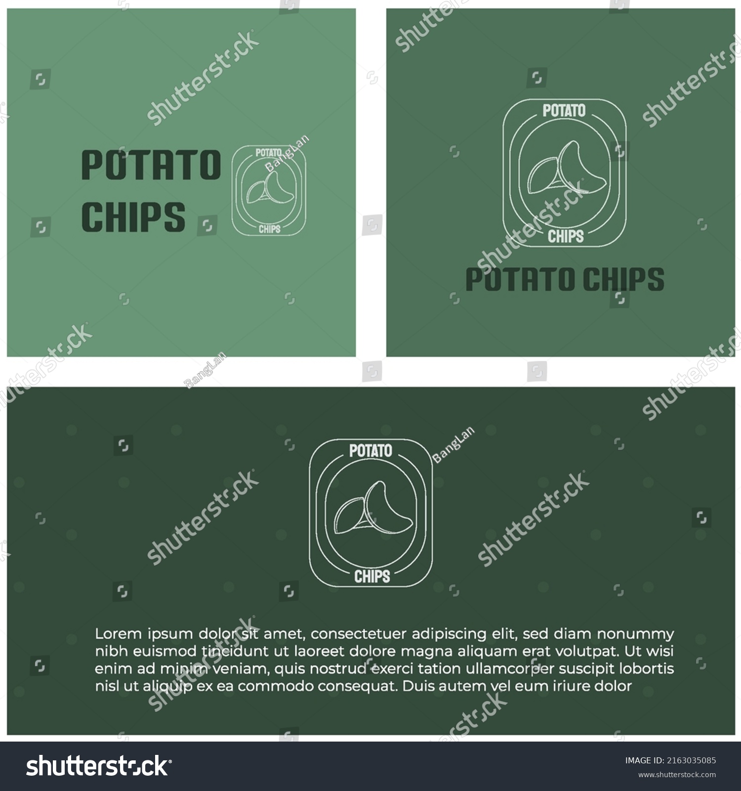 Simple Logo Potato Chips Concept Stock Vector (Royalty Free) 2163035085 ...