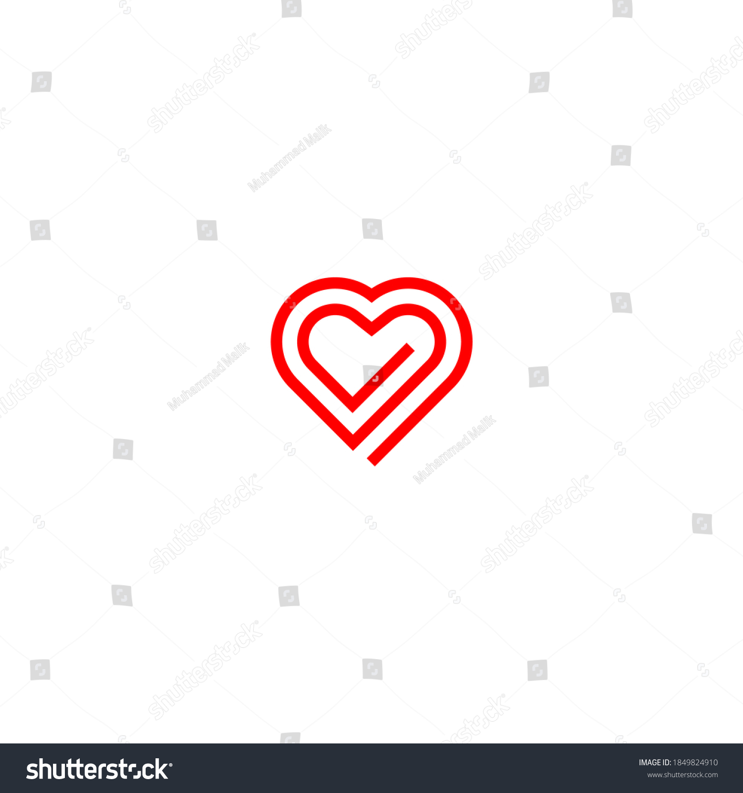 Simple Love Logo Design Creative Stock Vector (Royalty Free) 1849824910 ...