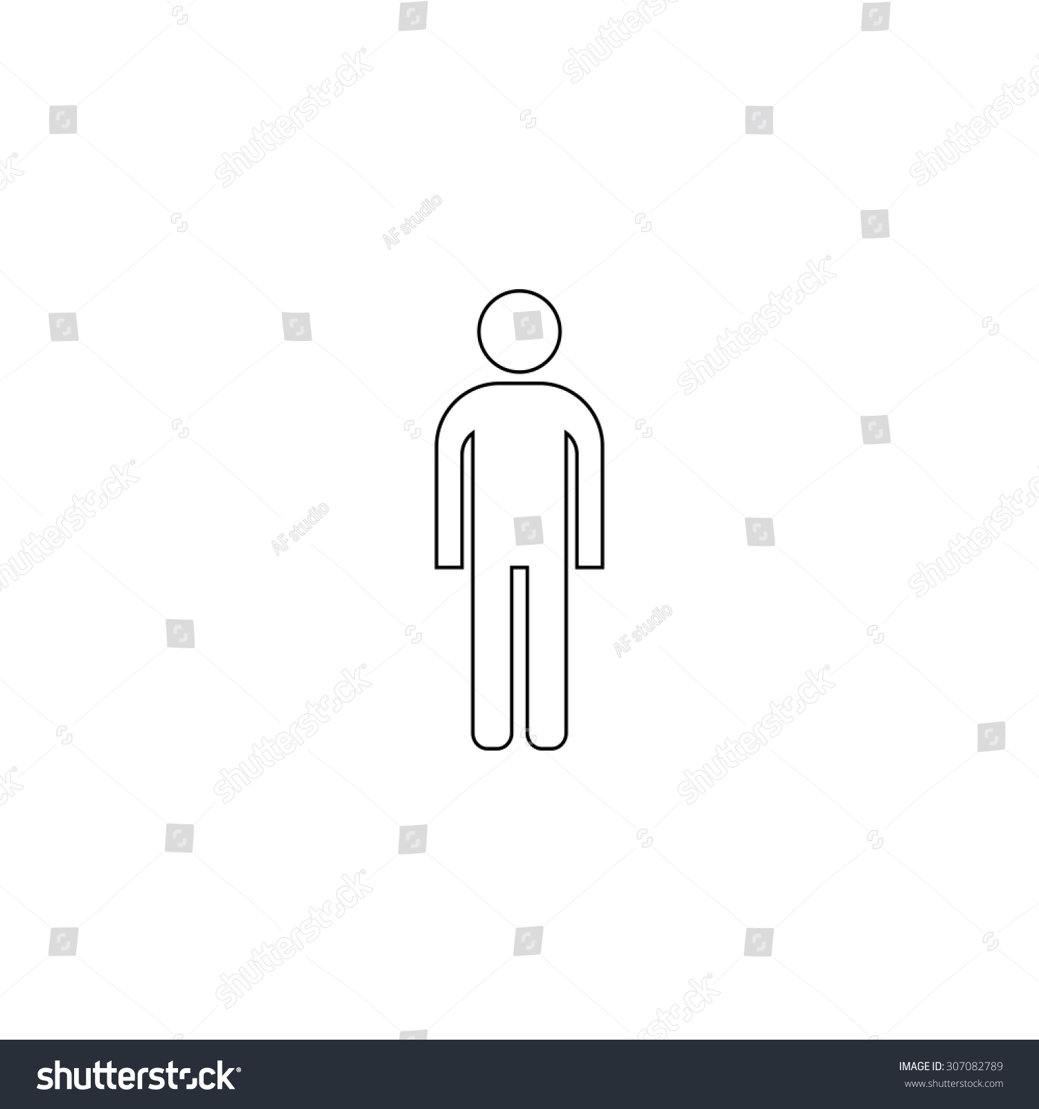 Simple Man Outline Black Simple Vector Stock Vector (Royalty Free ...