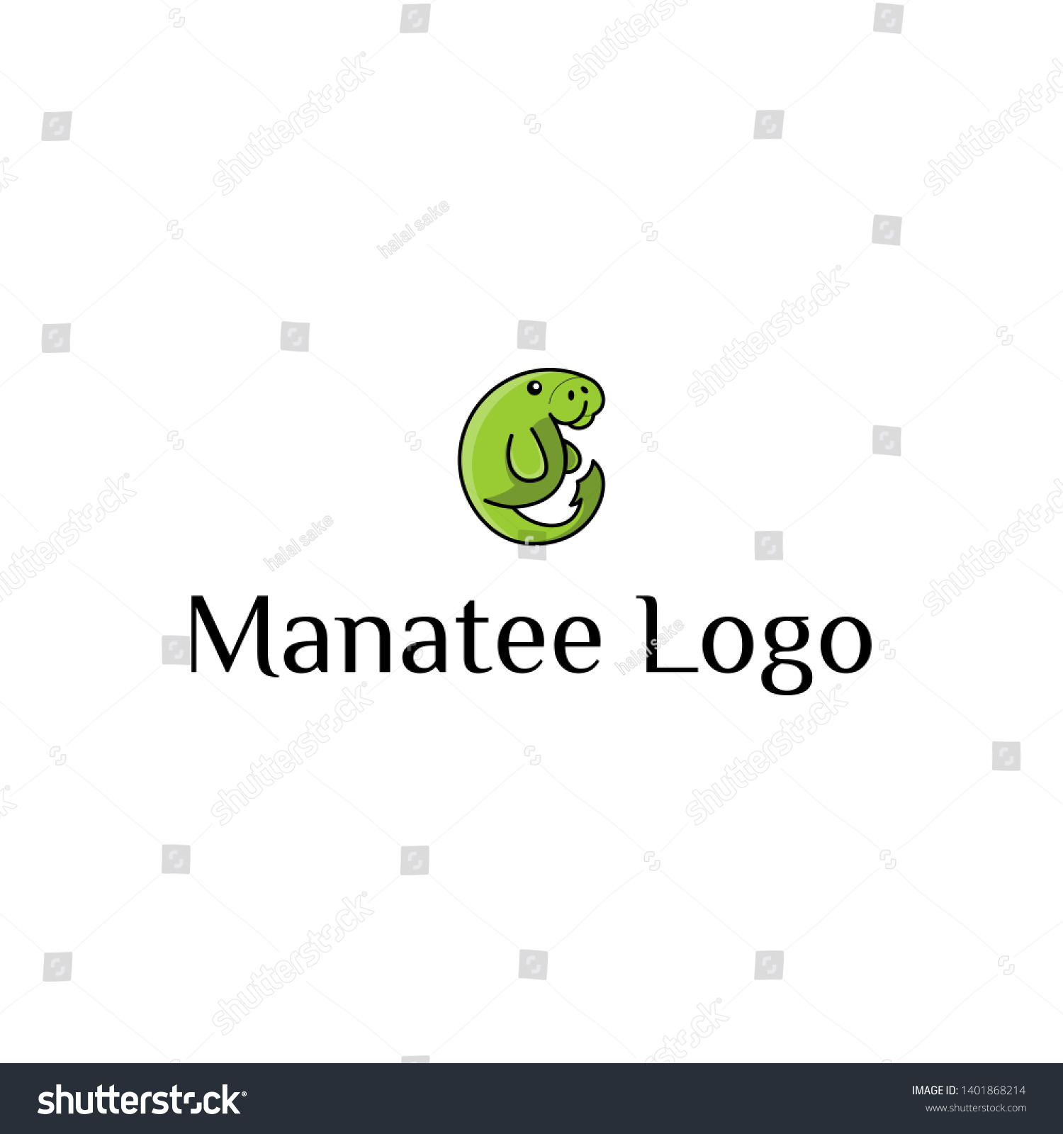 Simple Manatee Logo Design Vector Inspiration: เวกเตอร์สต็อก (ปลอดค่า ...
