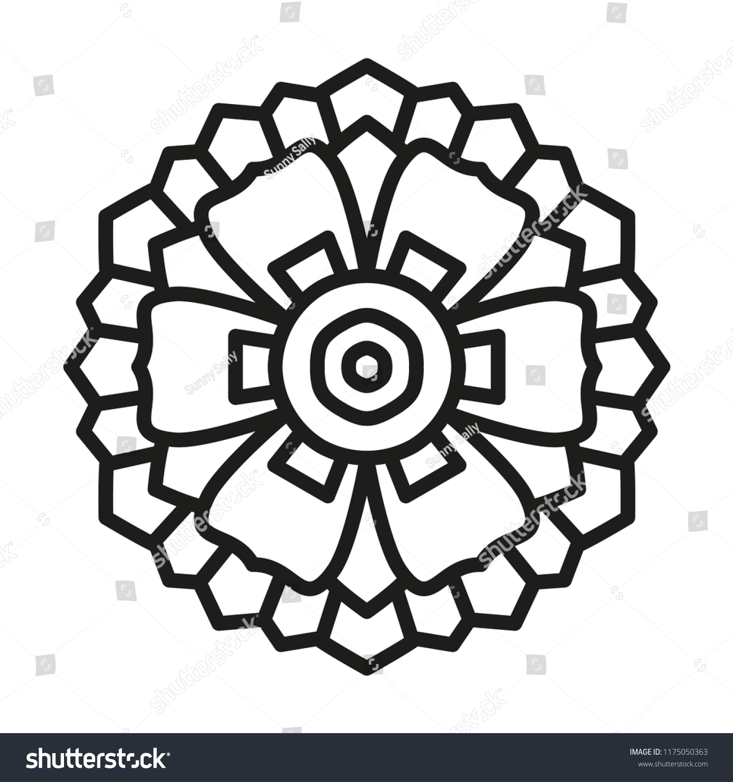 Simple Mandala Shape Vector Stock Vector (Royalty Free) 1175050363 ...