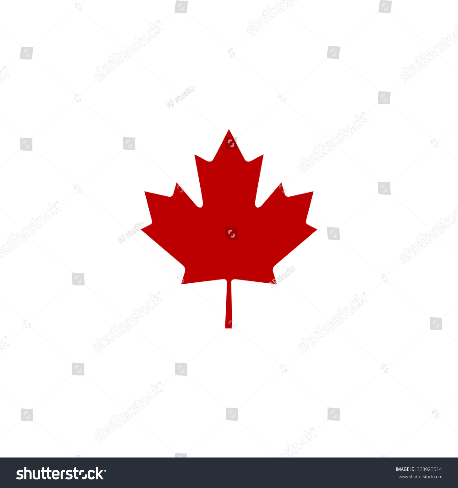 Simple Maple Leaf Red Flat Icon Stock Vector (Royalty Free) 323923514 ...