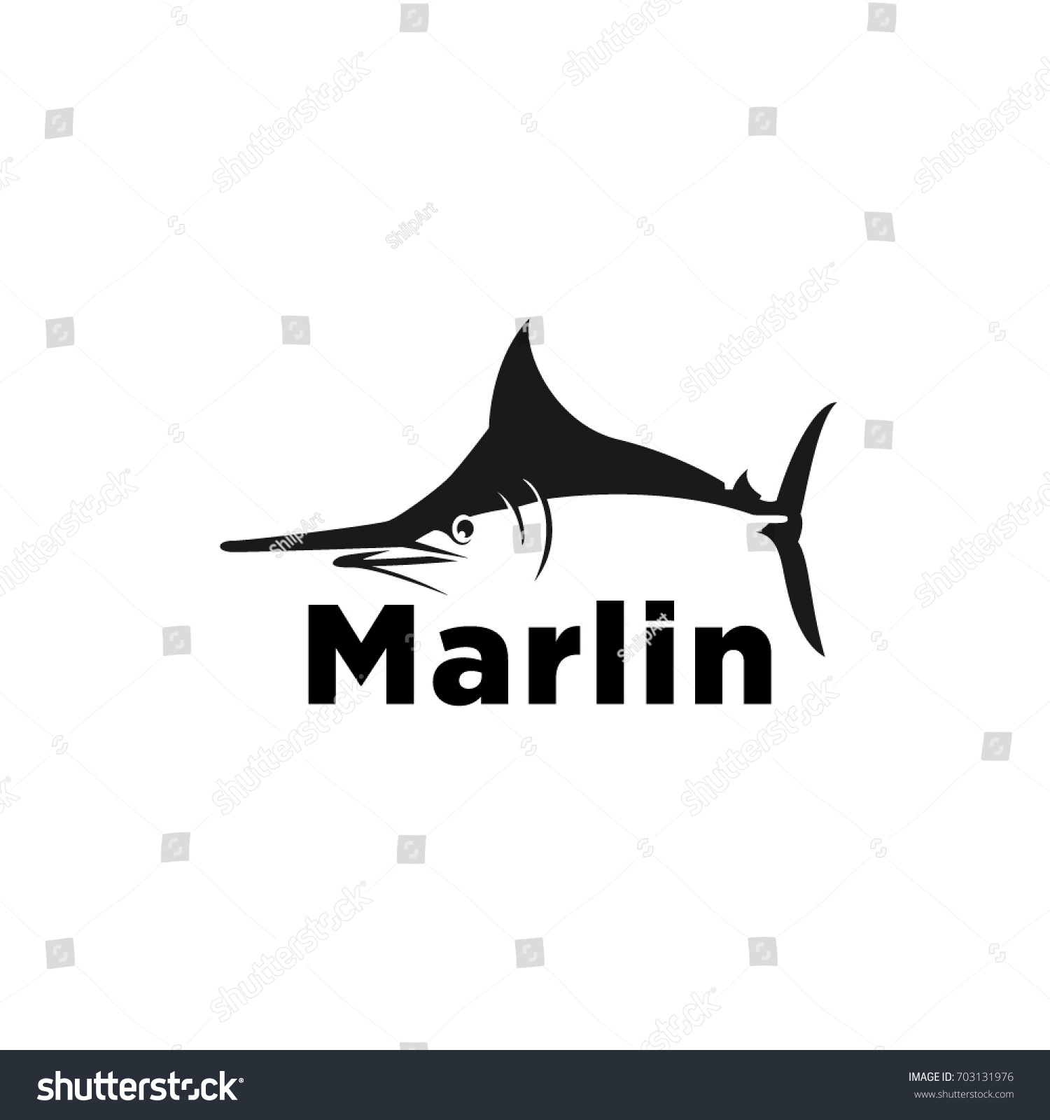 Simple Marlin Fish Art Stock Vector (Royalty Free) 703131976