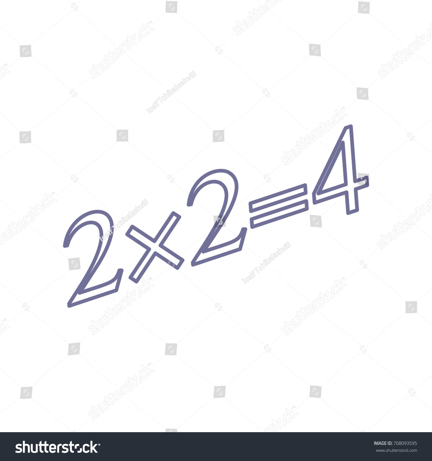 Simple Mathematical Equation Vector Violet Linear Stock Vector (Royalty ...