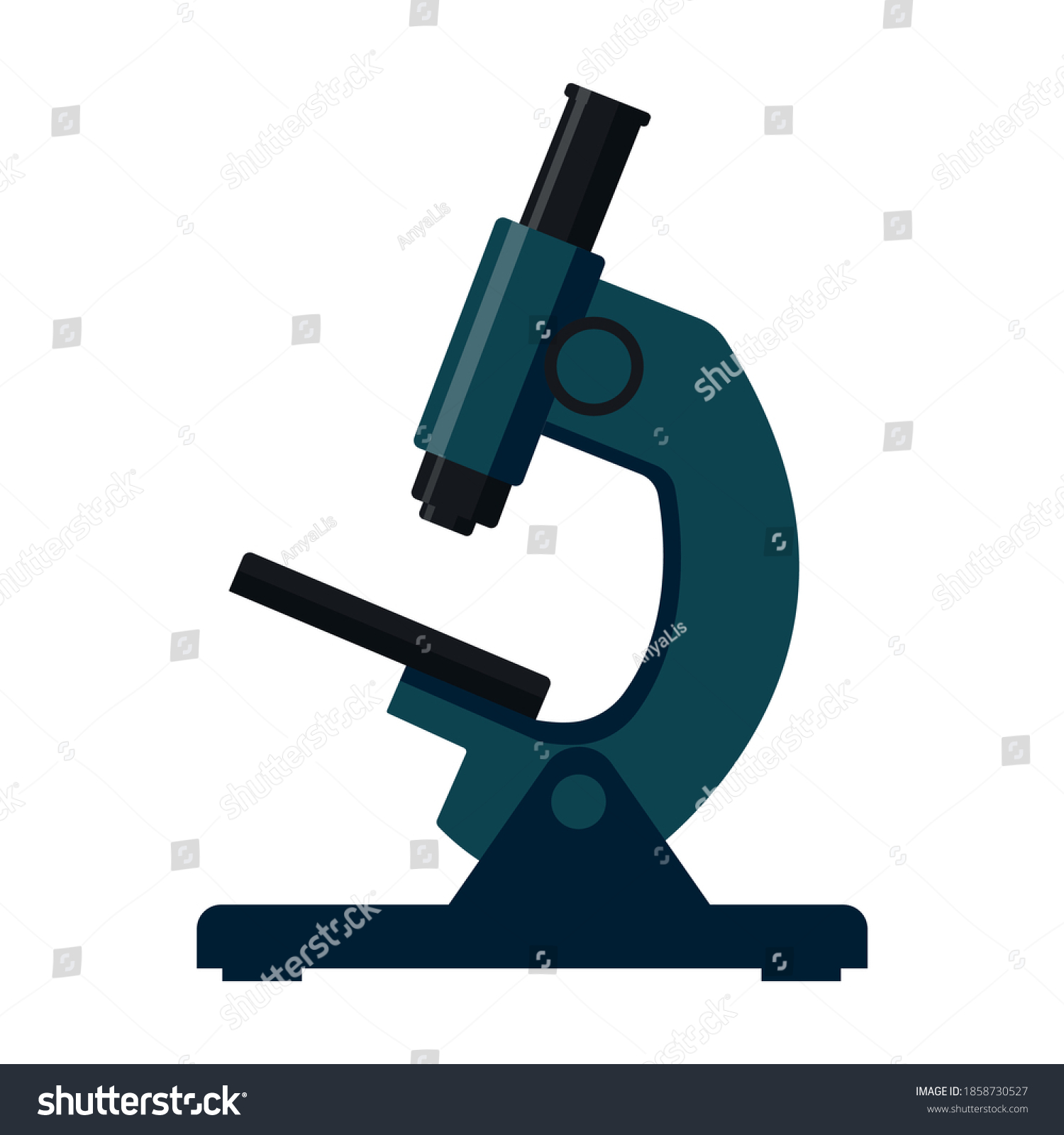 Simple Microscope Vector Illustration Isolated On Stock Vector (Royalty ...