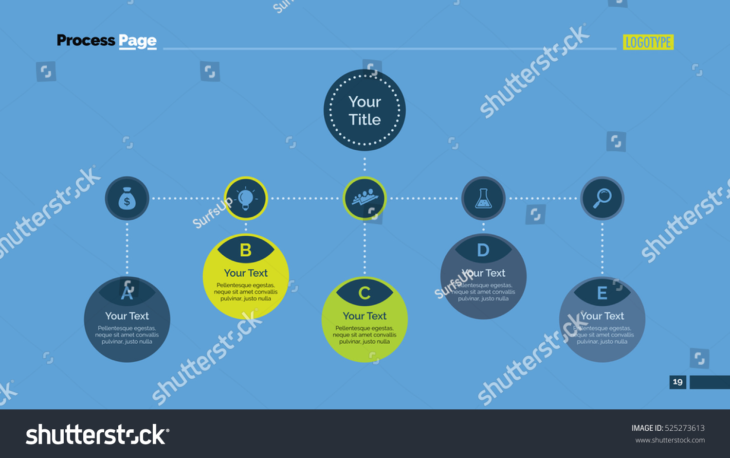 Vektor Stok Simple Mind Map Diagram Slide Template (Tanpa Royalti ...
