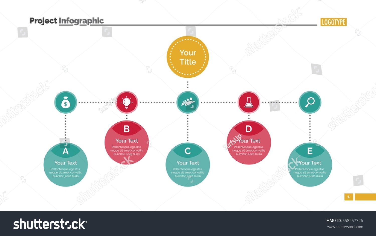 Stock vektor „Simple Mind Map Diagram Slide Template“ (bez autorských ...