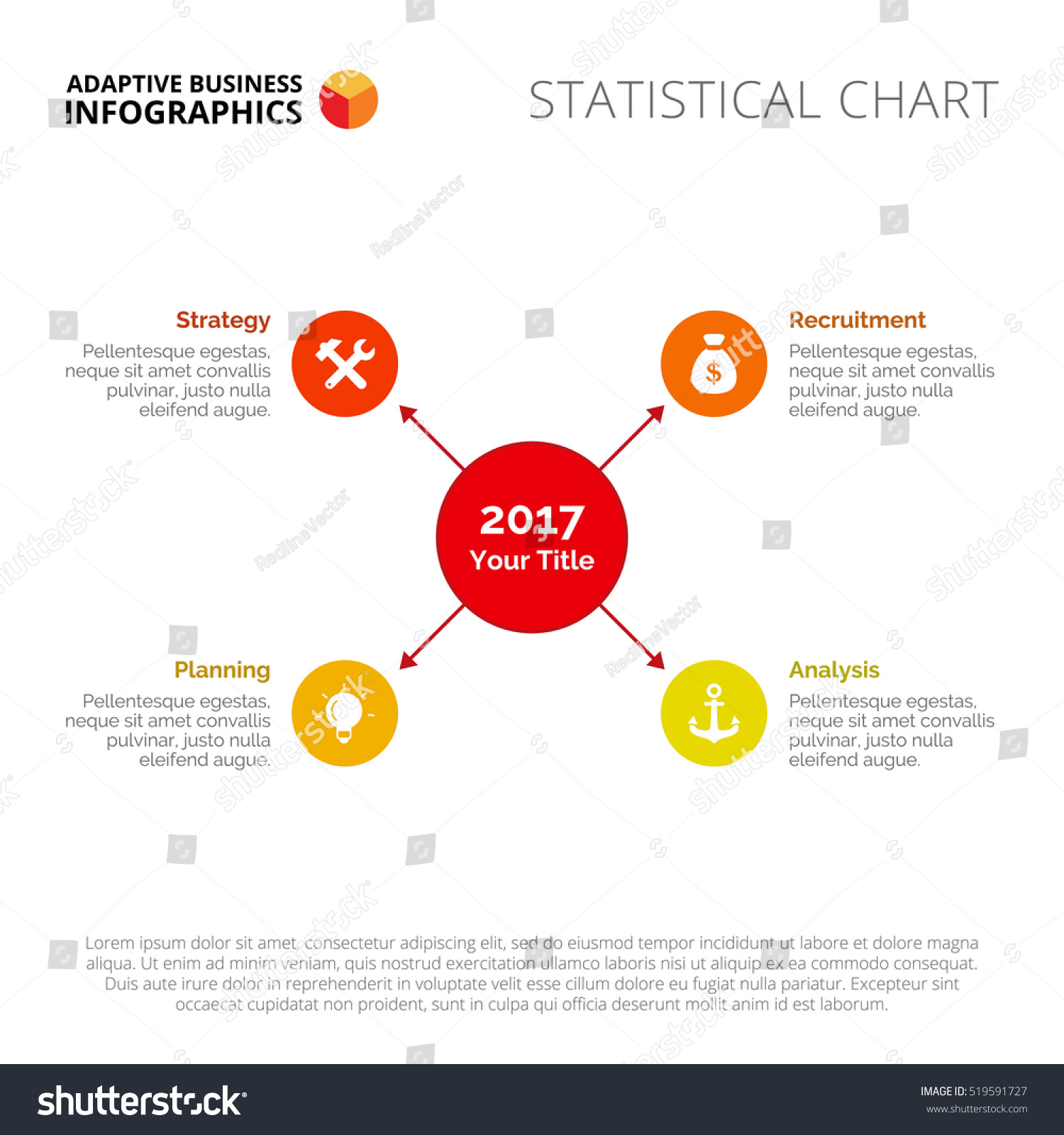 Simple Mind Map Slide Template Stock Vector (Royalty Free) 519591727 ...