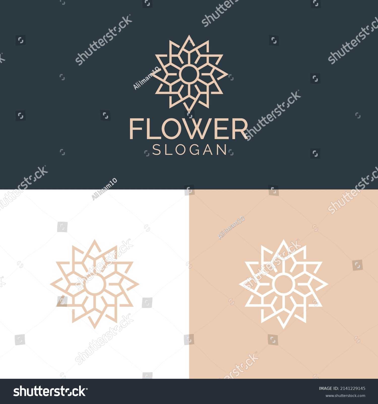 Simple Minimal Flower Logo Concept Design Stock Vector (Royalty Free ...