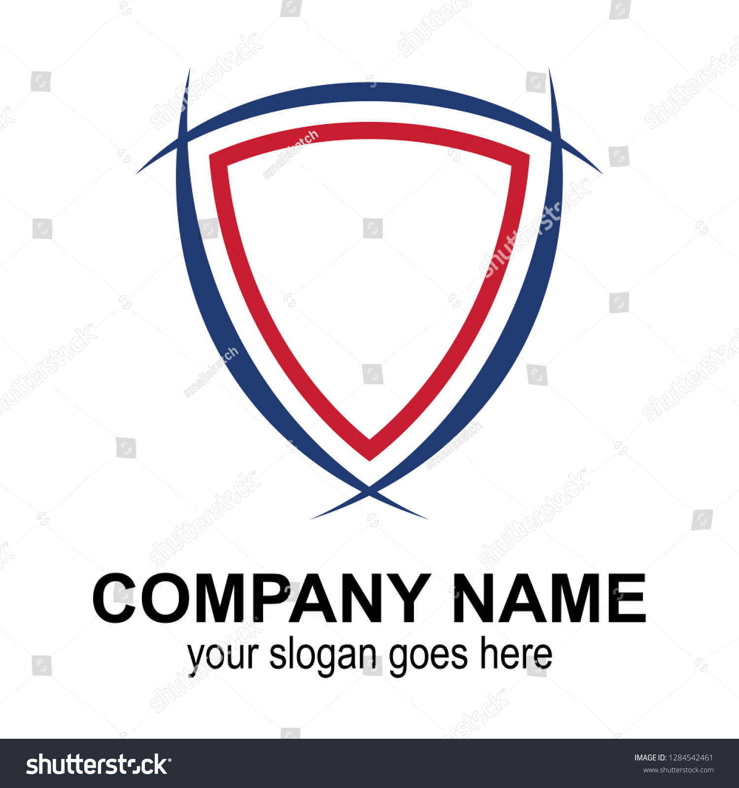 Simple Minimalist Shield Logo Vector Template Stock Vector (Royalty ...