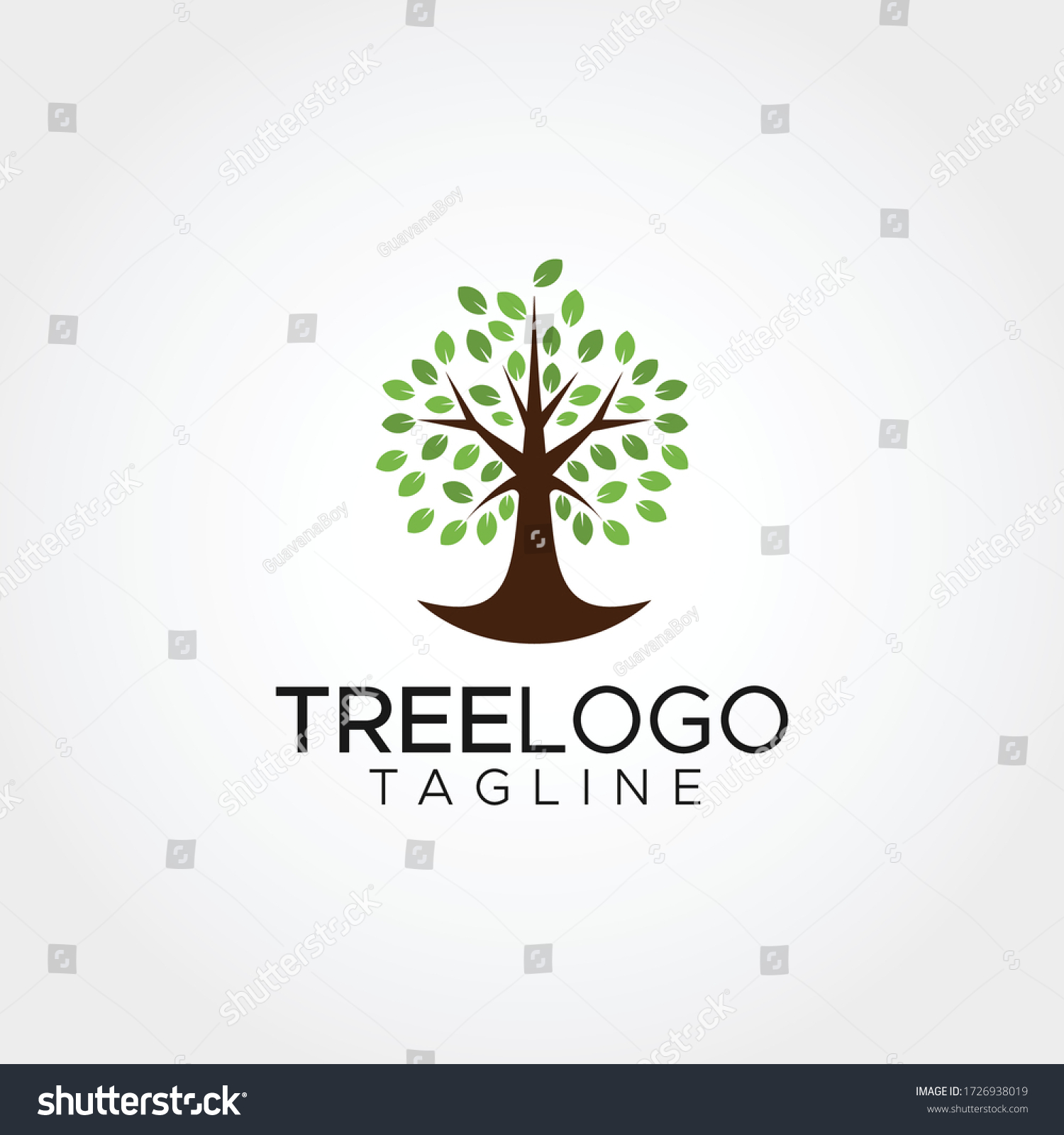 Simple Minimalist Tree Forest Plants Logo Stock Vector (Royalty Free ...