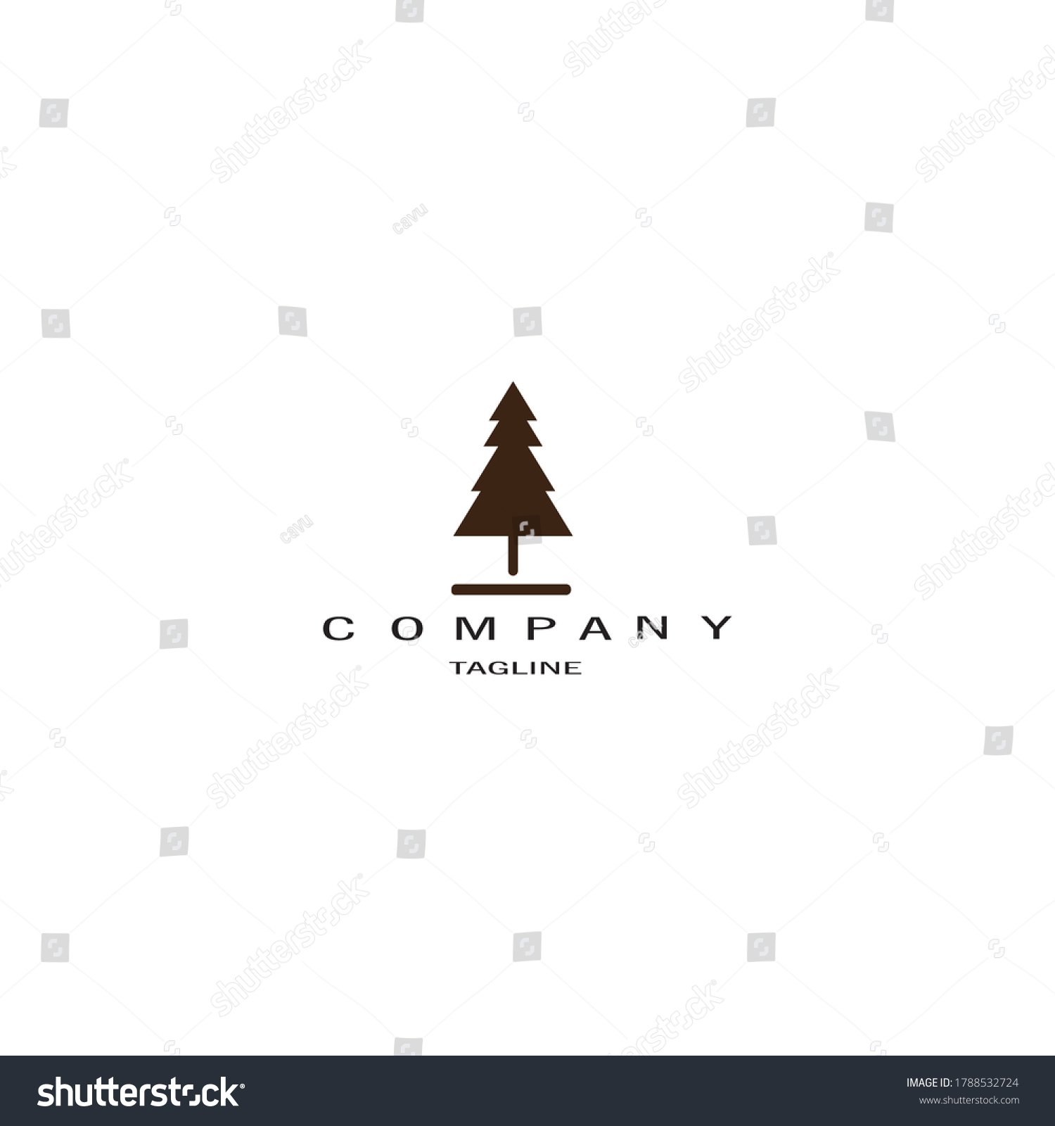 Simple Minimalist Tree Logo Vector Design Stock Vector (Royalty Free ...