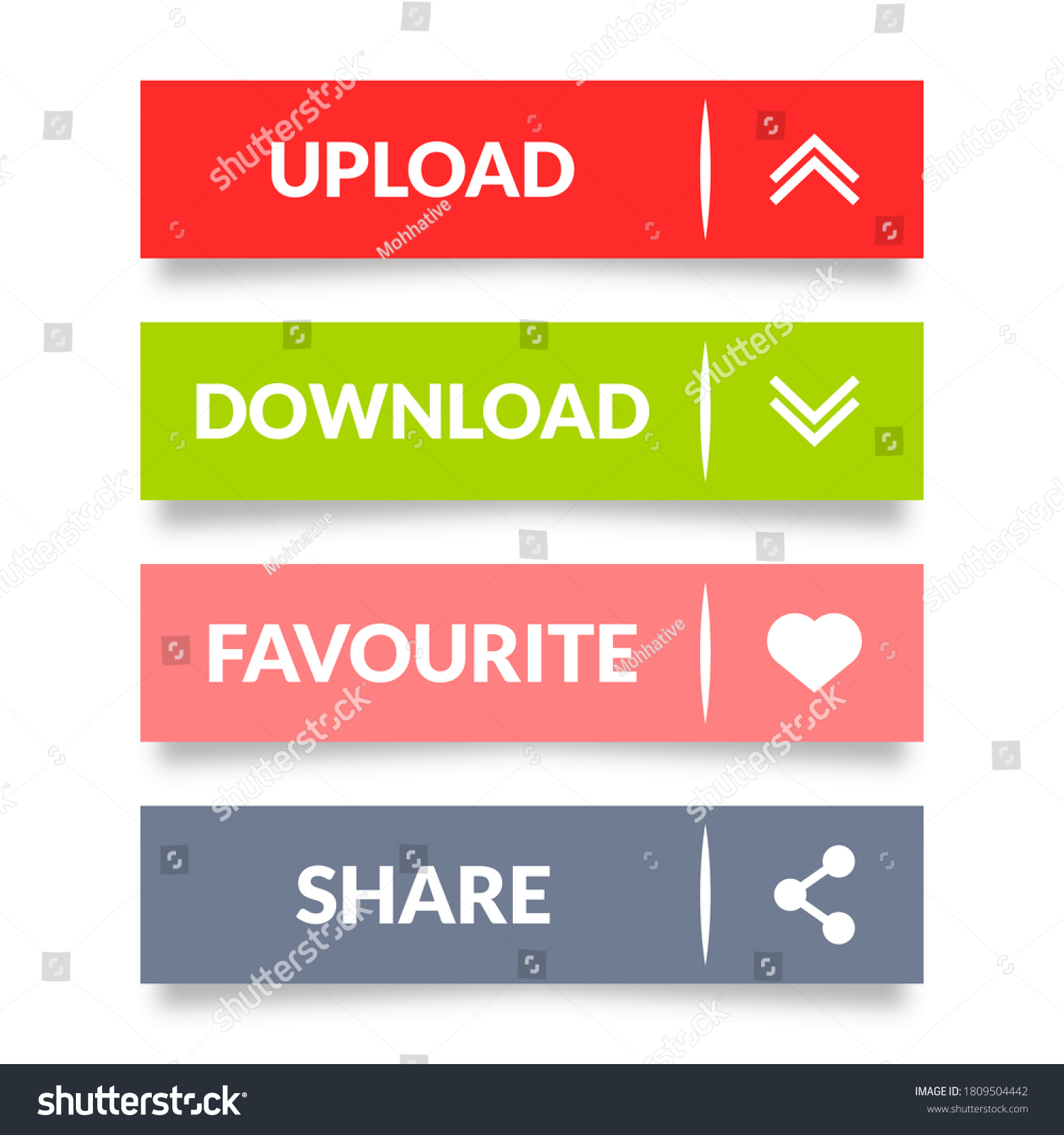 Simple Modern Colorful Button Set Stock Vector (Royalty Free ...