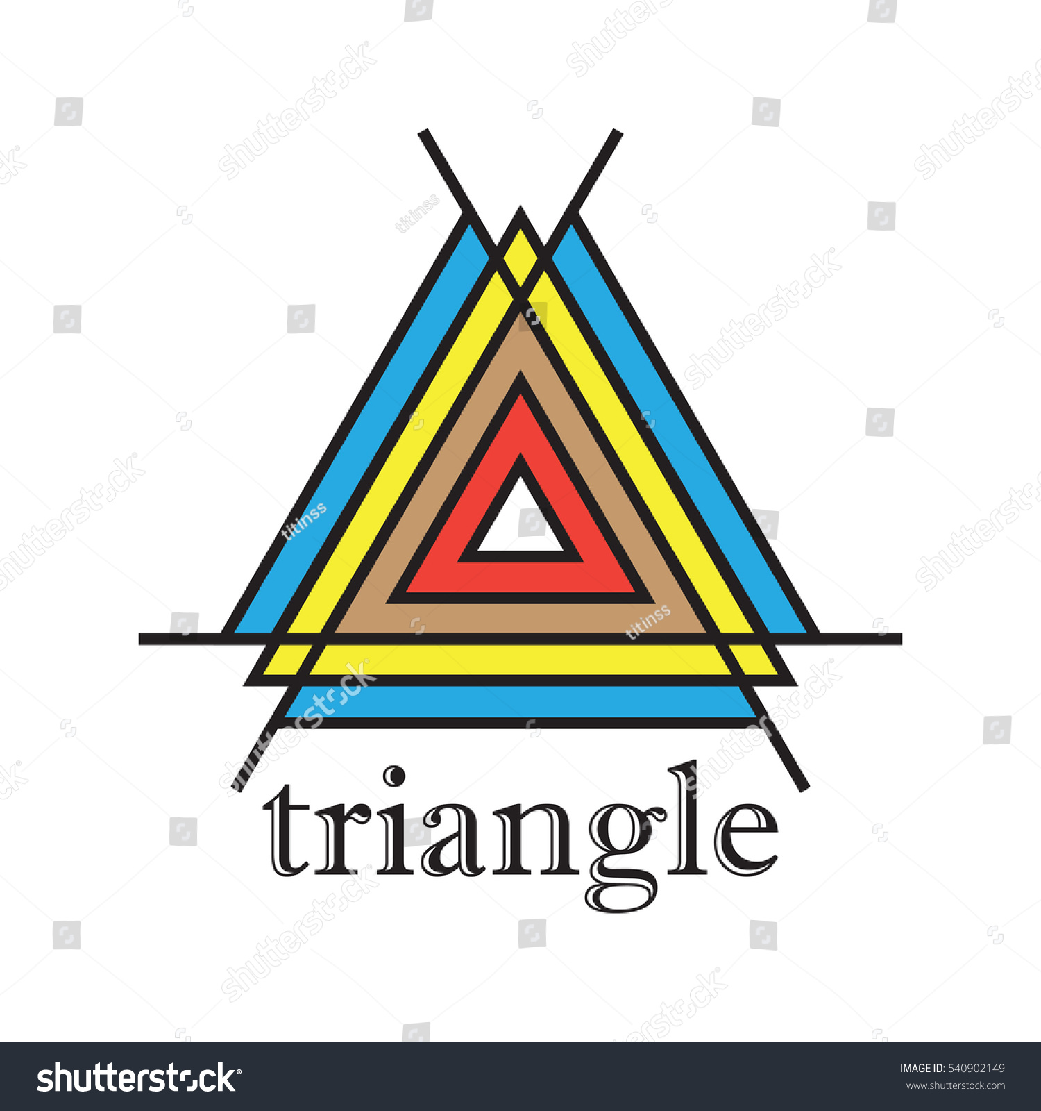 Simple Modern Ethnic Triangle Logo Design Stock Vector (Royalty Free ...