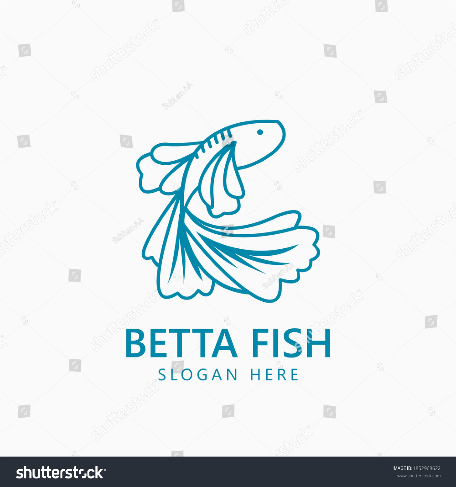 Simple Modern Beautiful Betta Fish Logo Stock Vector (Royalty Free ...