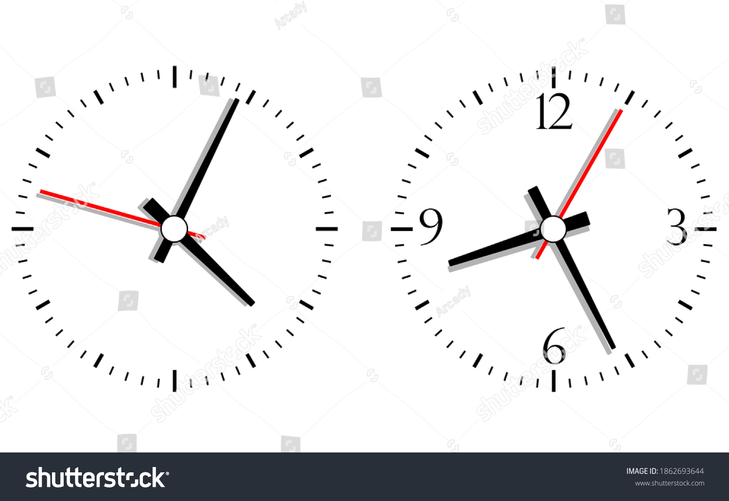 Simple Modern Clock Face Vector Illustration: เวกเตอร์สต็อก (ปลอดค่า ...