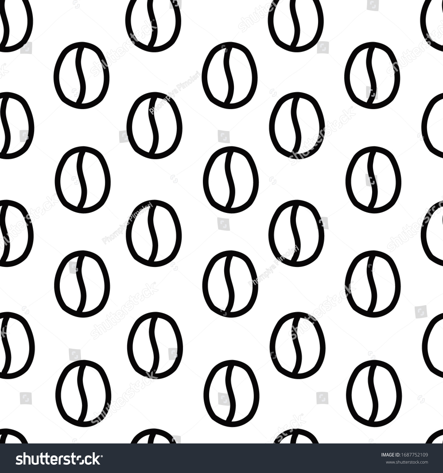 Simple Modern Coffee Bean Seamless Pattern Stock Vector (Royalty Free ...