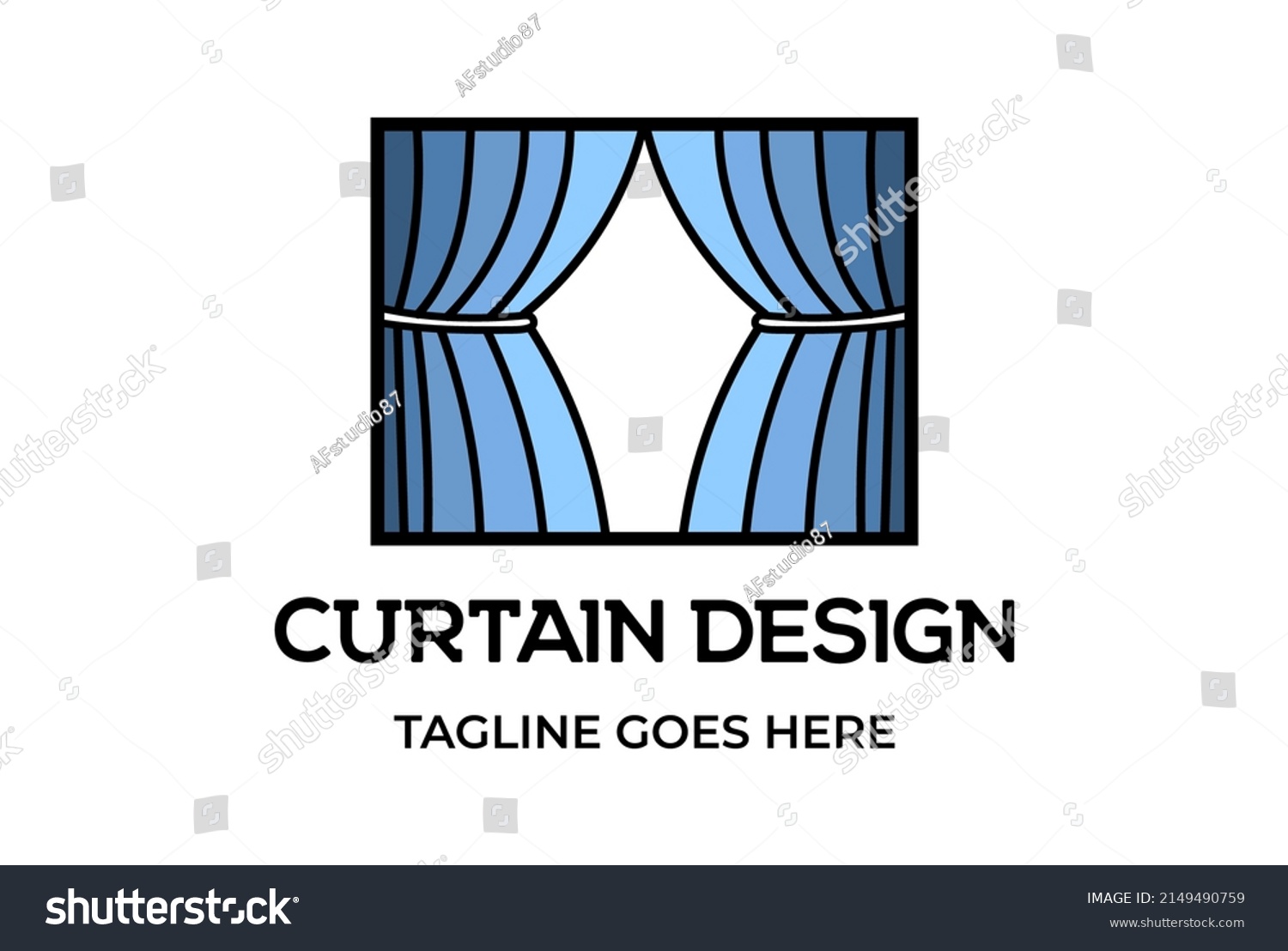 Simple Modern Curtain Drape Window Logo Stock Vector (Royalty Free ...