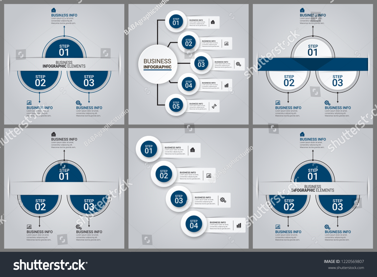 Simple Modern Infographics Template Set Stock Vector (Royalty Free ...