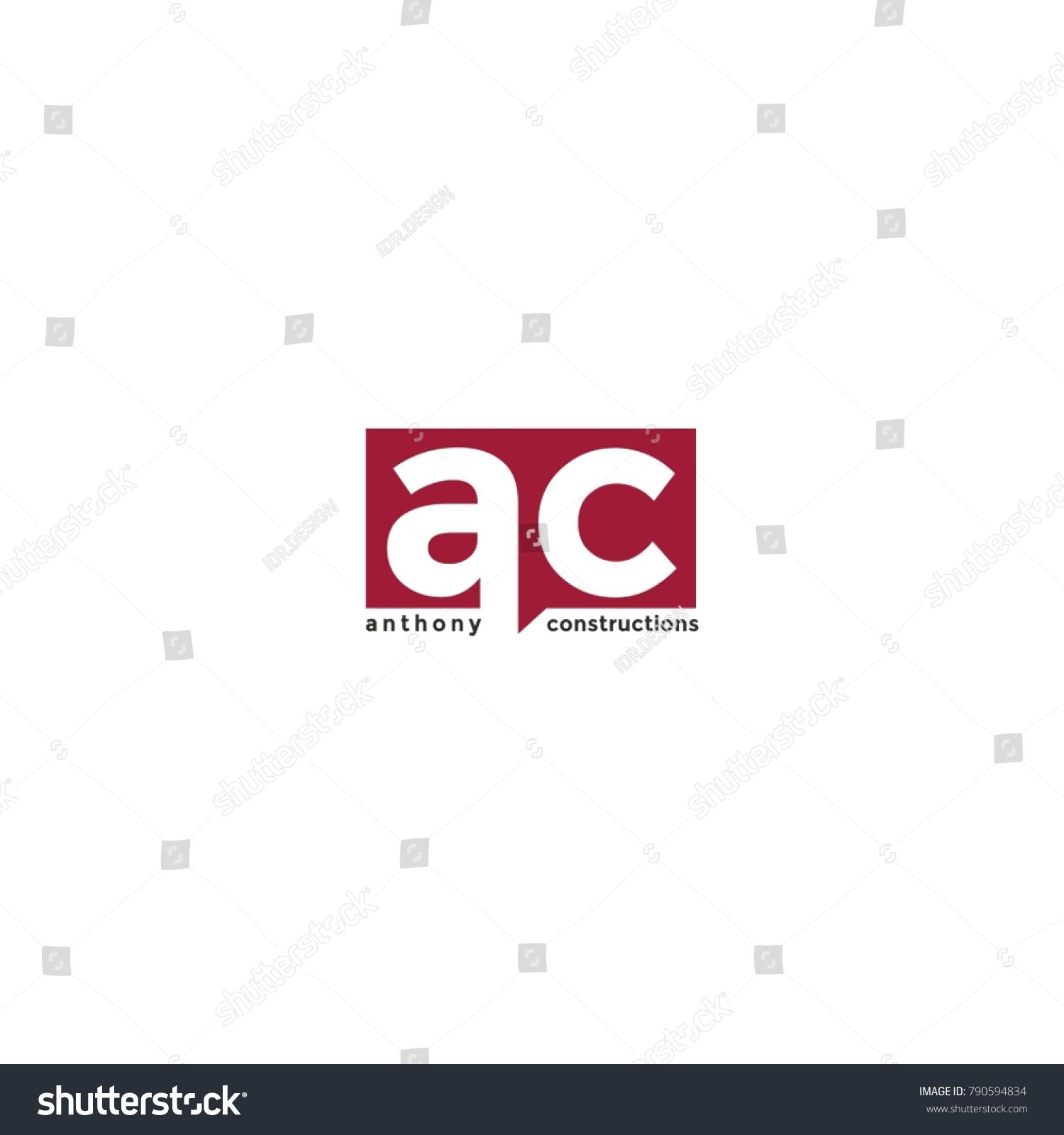 Simple Modern Letter Ac Logo Template Stock Vector (Royalty Free) 790594834