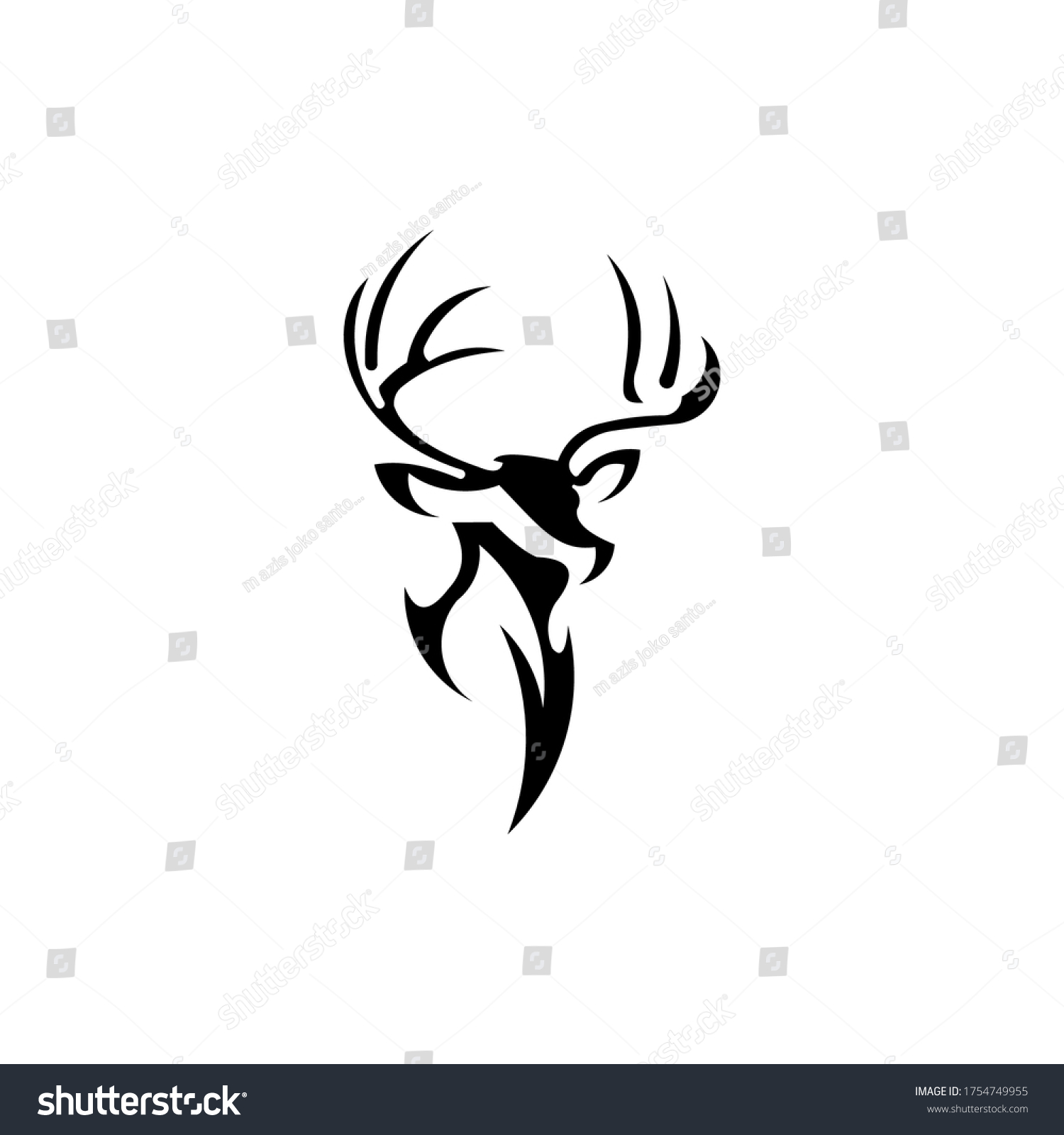Simple Modern Reindeer Design Concept Stock Vector (Royalty Free ...