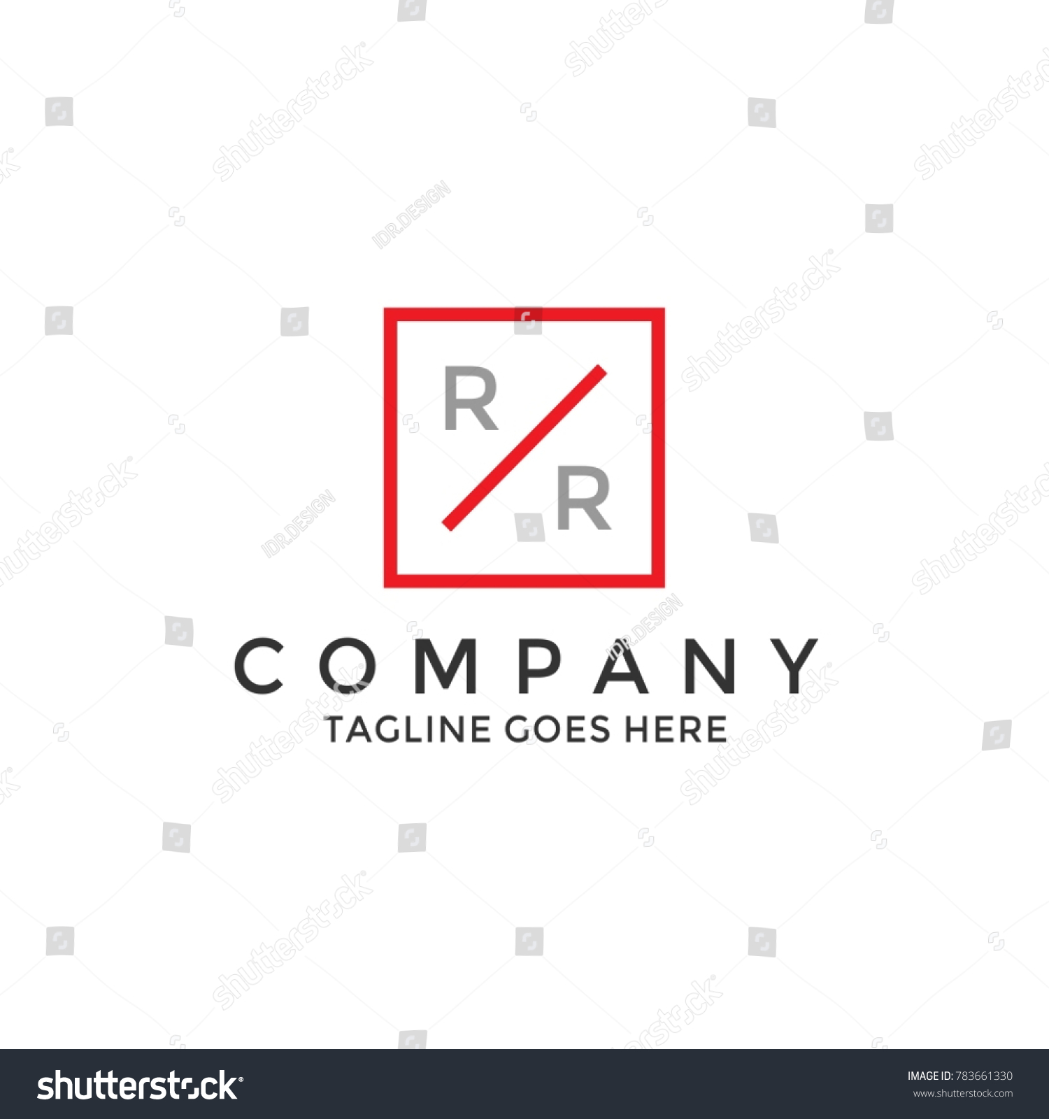 Simple Modern Rr Logo Stock Vector (Royalty Free) 783661330