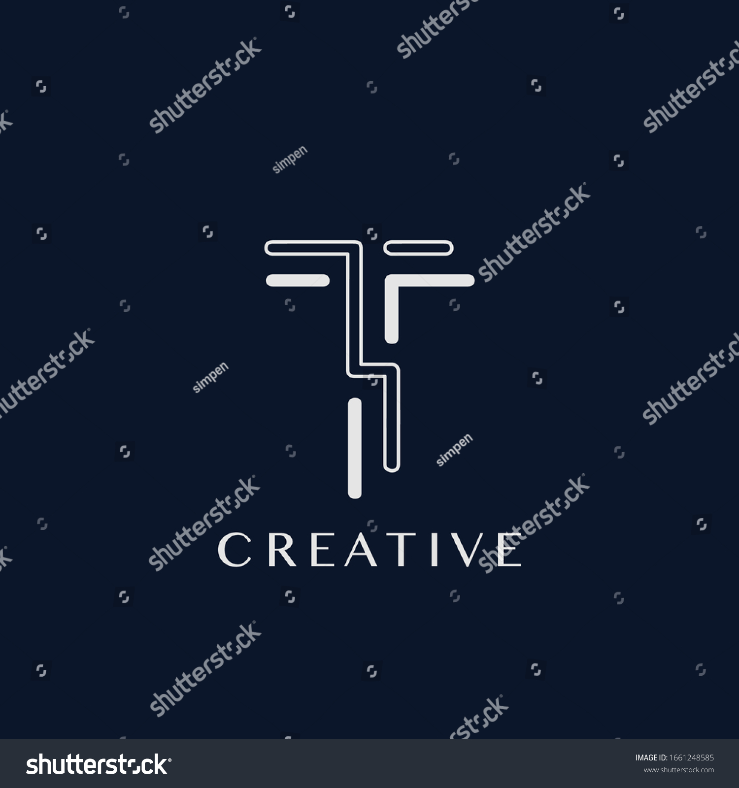 Simple Modern T Letter Logo Monogram Stock Vector (Royalty Free) 1661248585