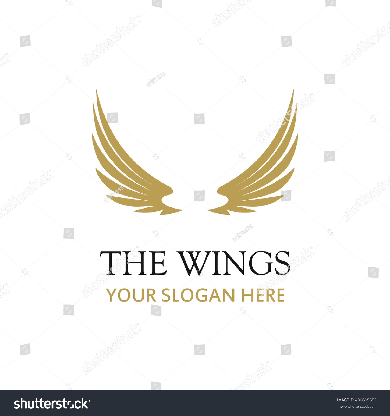 Simple Modern Wing Logo Design Template: เวกเตอร์สต็อก (ปลอดค่า ...