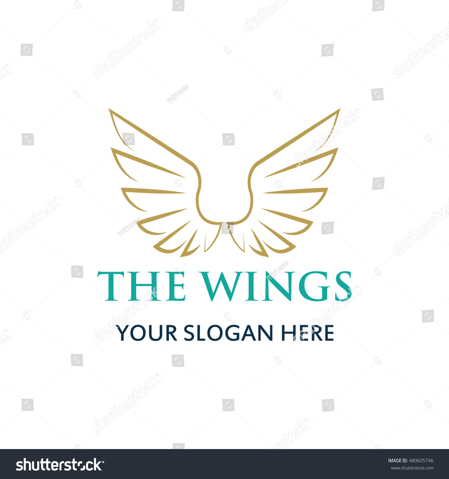 Simple Modern Wing Logo Design Template Stock Vector 480605746 ...