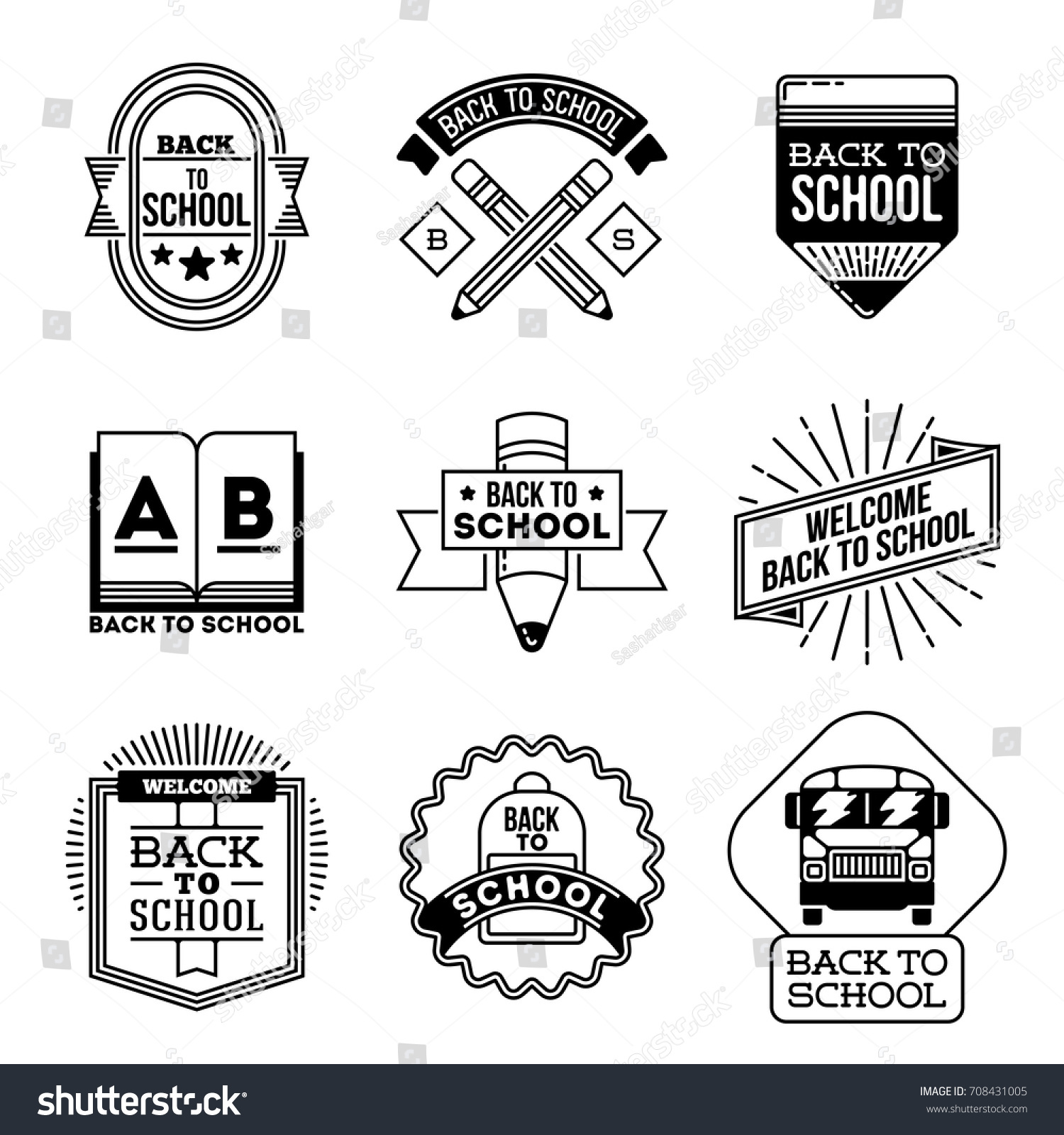 Simple Mono Lines Logos Collection Knowledge Stock Vector (Royalty Free ...