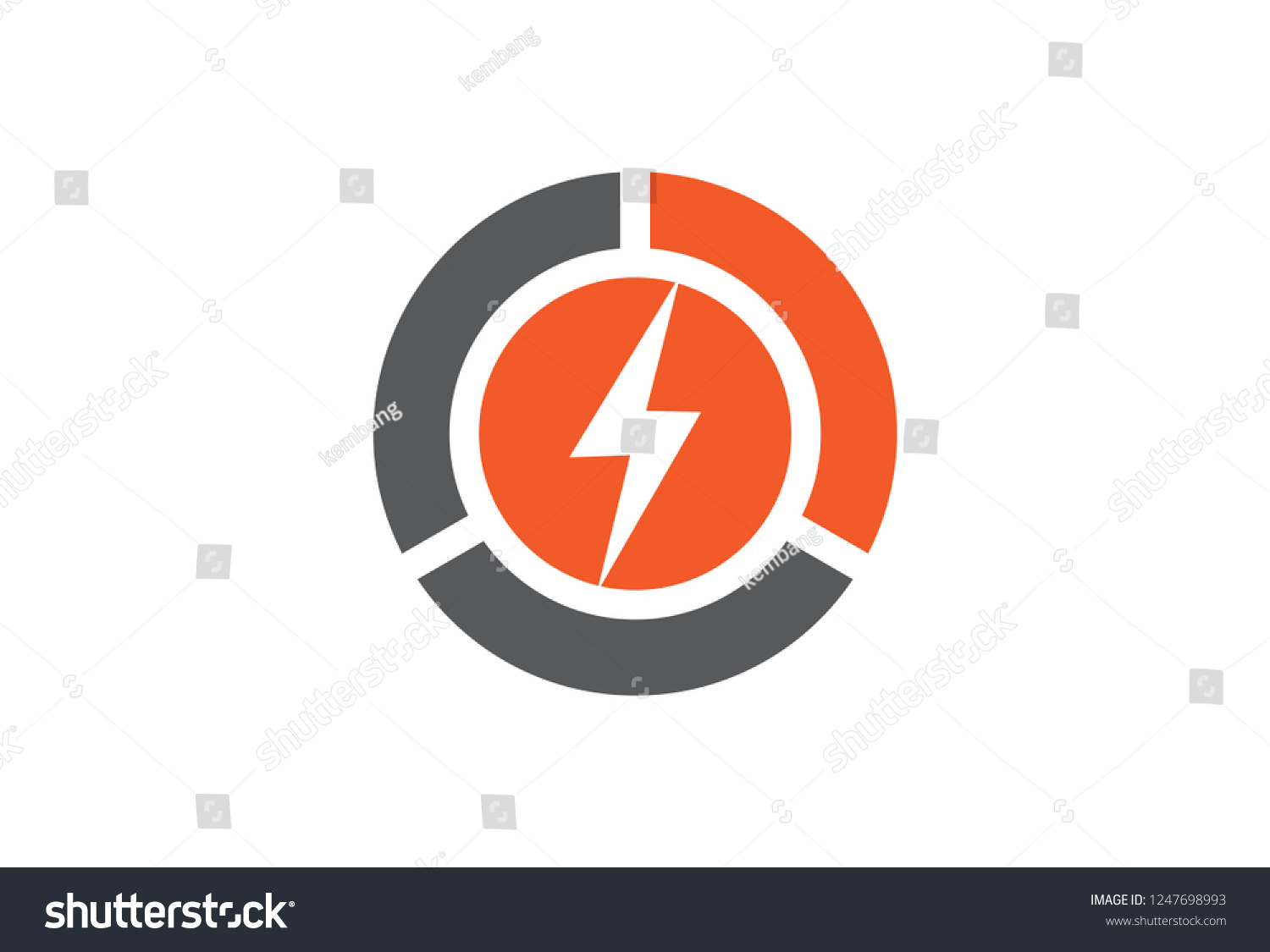 Simple Monochrome Electricity Logo Stock Vector (Royalty Free) 1247698993