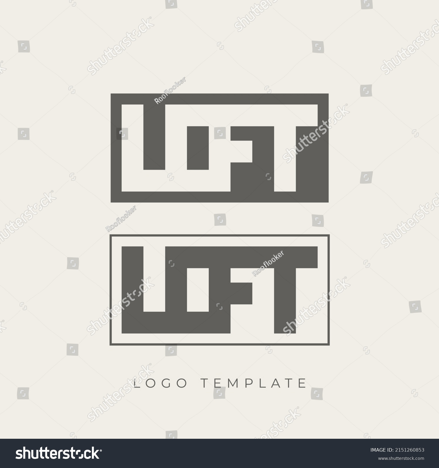 Simple Monochrome Loft Logo Template Stock Vector (Royalty Free ...