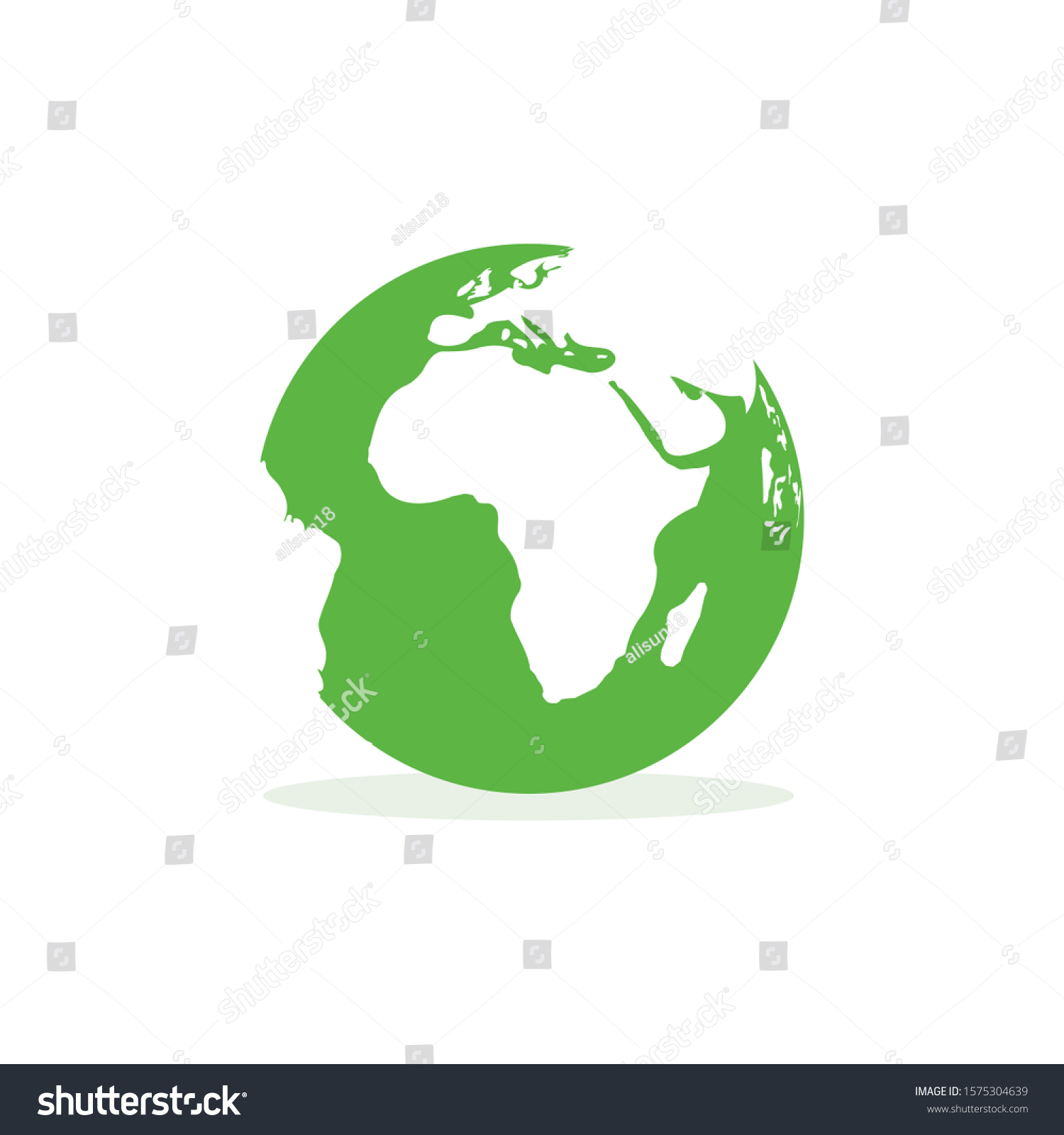 Simple Monogram Green Earth Logo Stock Vector (Royalty Free) 1575304639