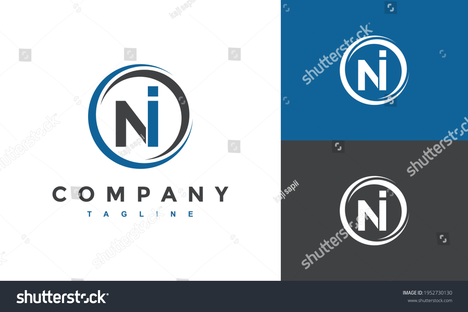 Simple Monogram Letter Ni Logo Stock Vector (Royalty Free) 1952730130 ...