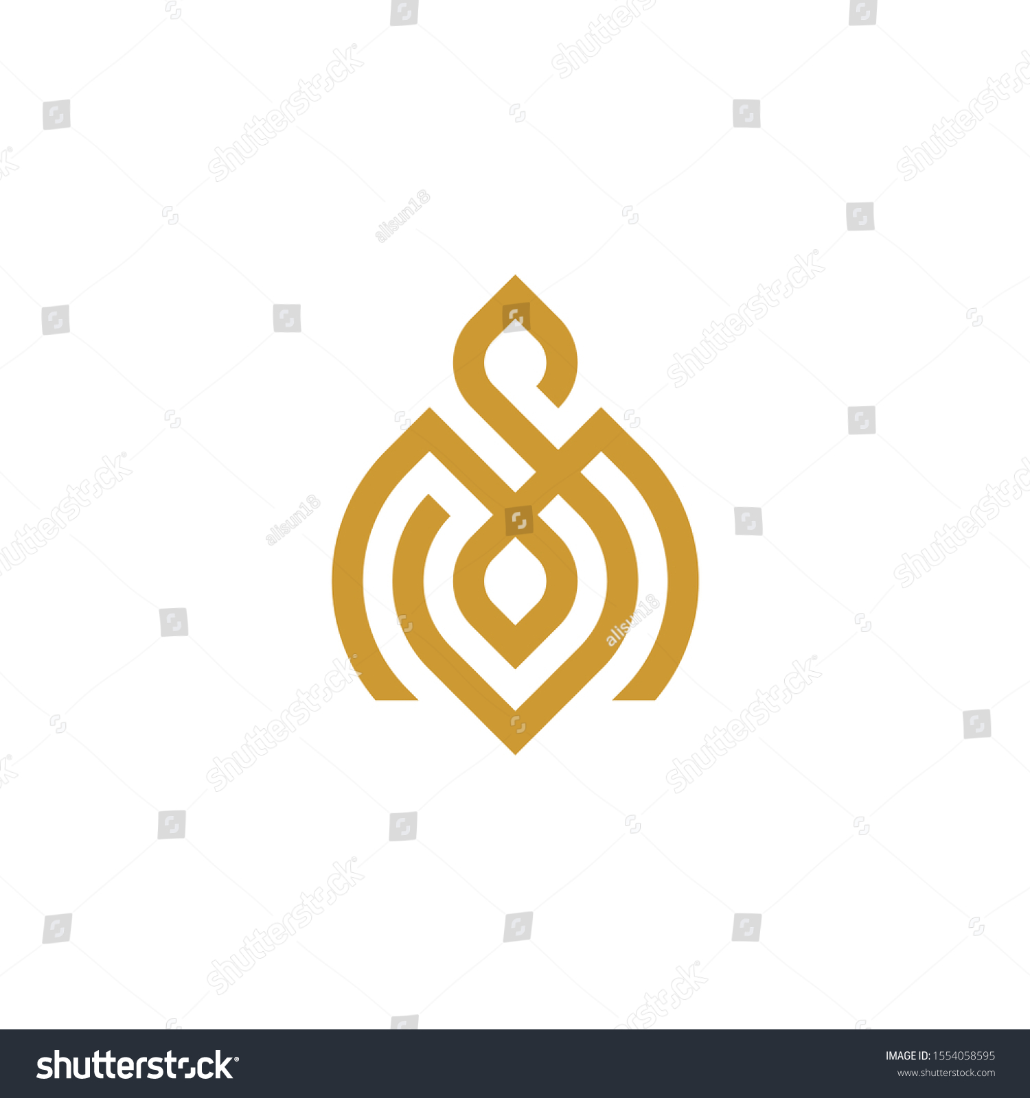 Simple Monogram Letter Smms Logo Stock Vector (Royalty Free) 1554058595