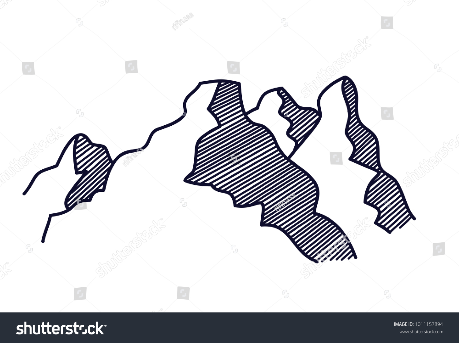 Simple Mountain Doodle Illustration Stock Vector (Royalty Free ...
