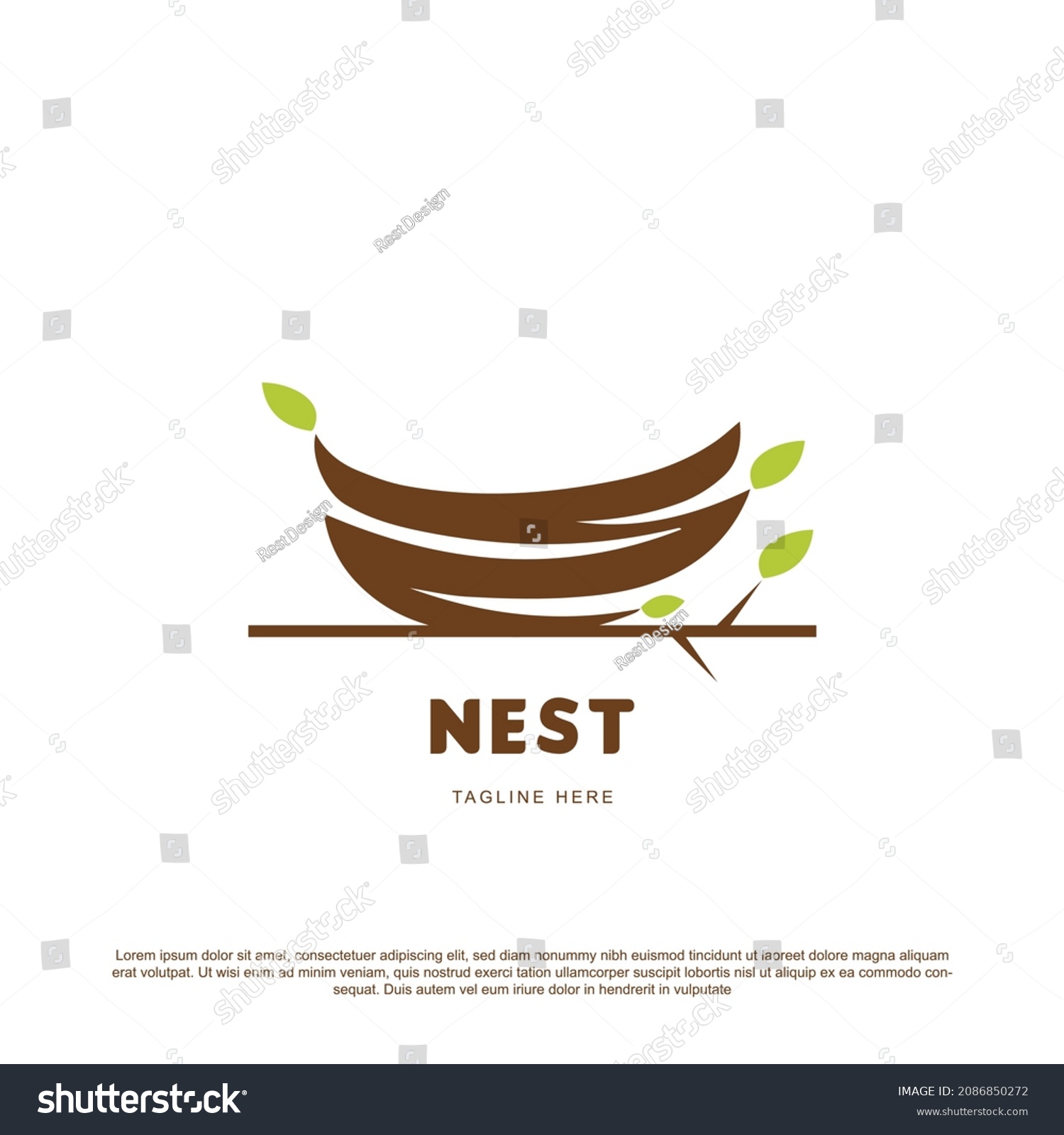 Simple Nest Logo Design Vector Illustration Stock Vector (Royalty Free ...