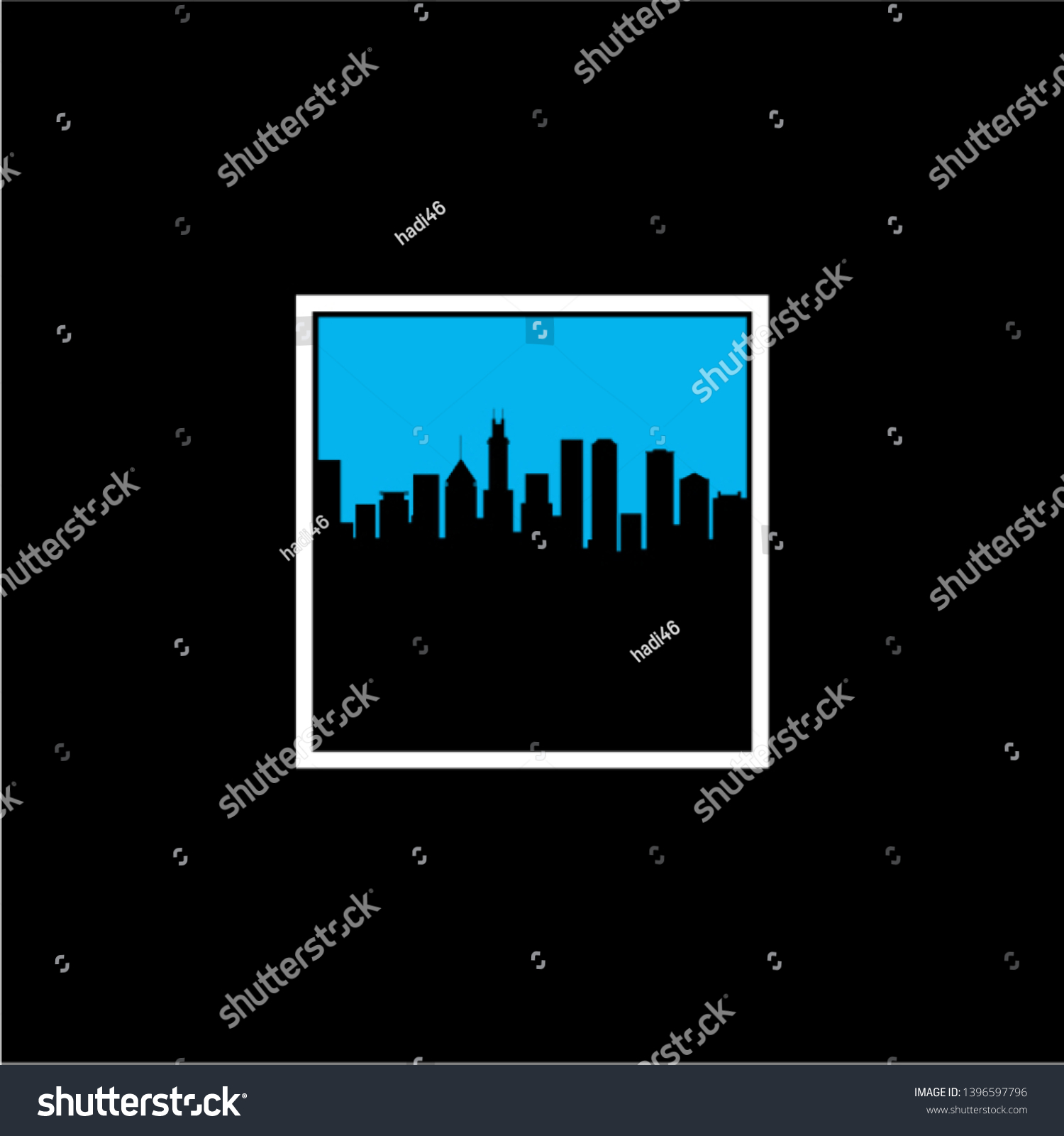 Simple Night City Vector Logo Stock Vector (Royalty Free) 1396597796 ...