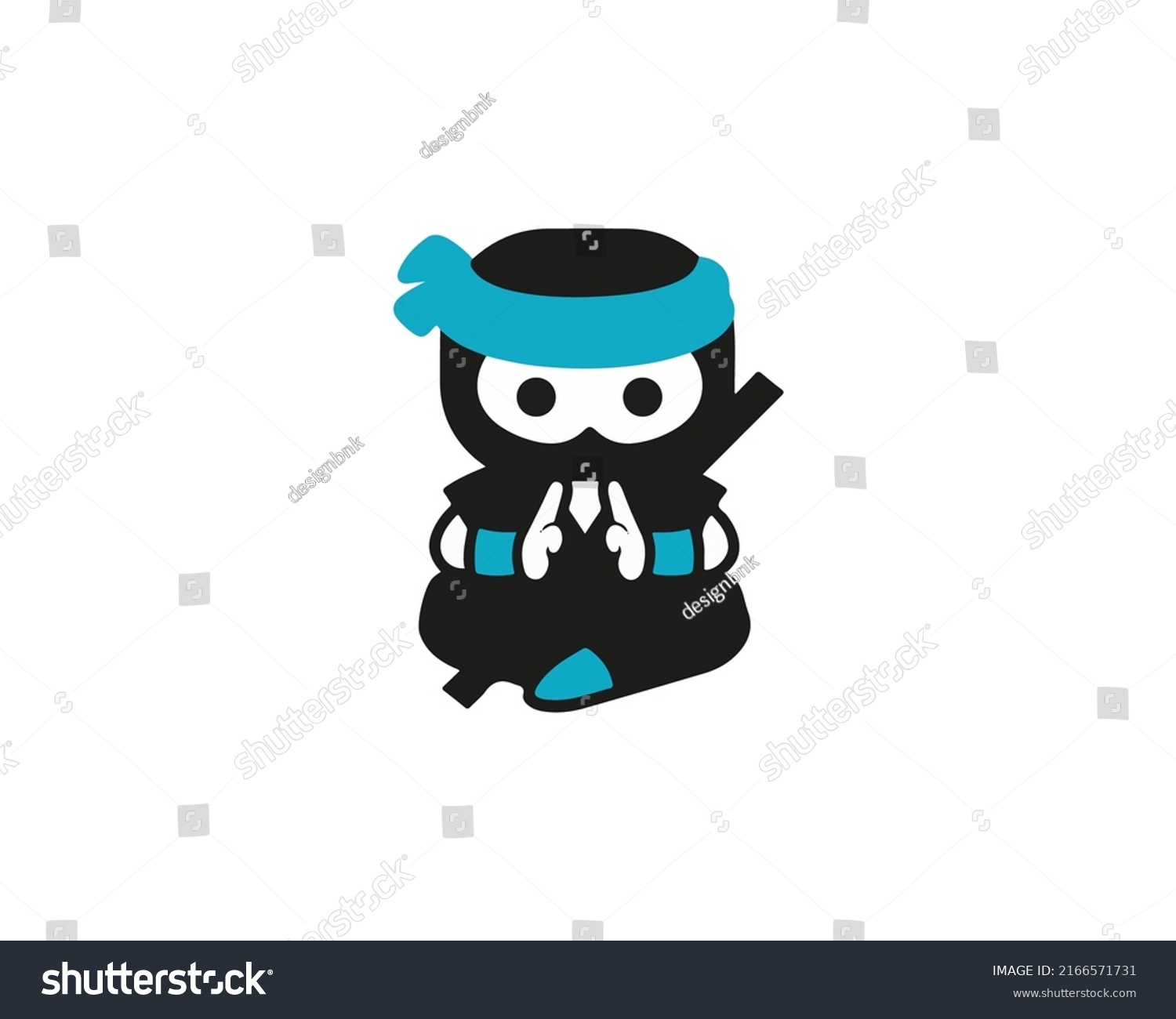 Simple Ninja Logo Design Template Stock Vector (Royalty Free ...