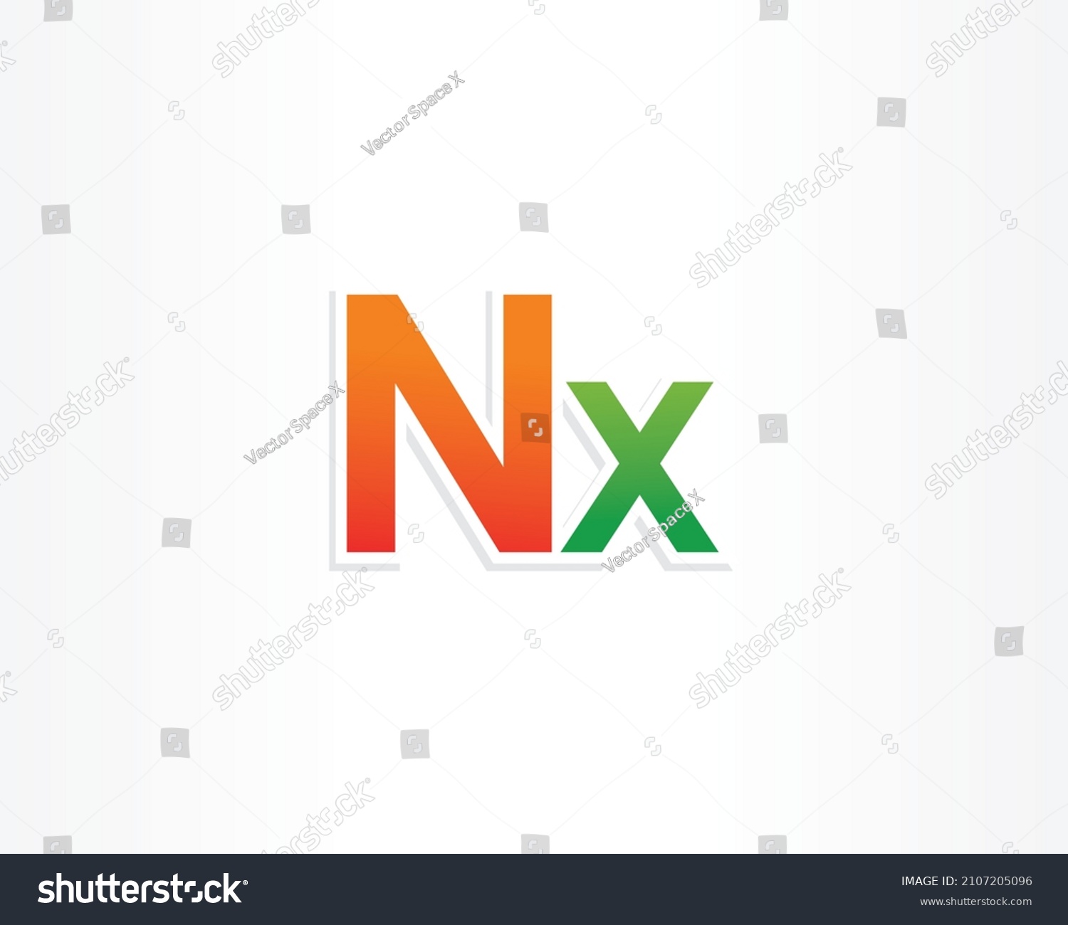 Simple Nx Initial Letter Logo Concept Stock Vector (Royalty Free ...
