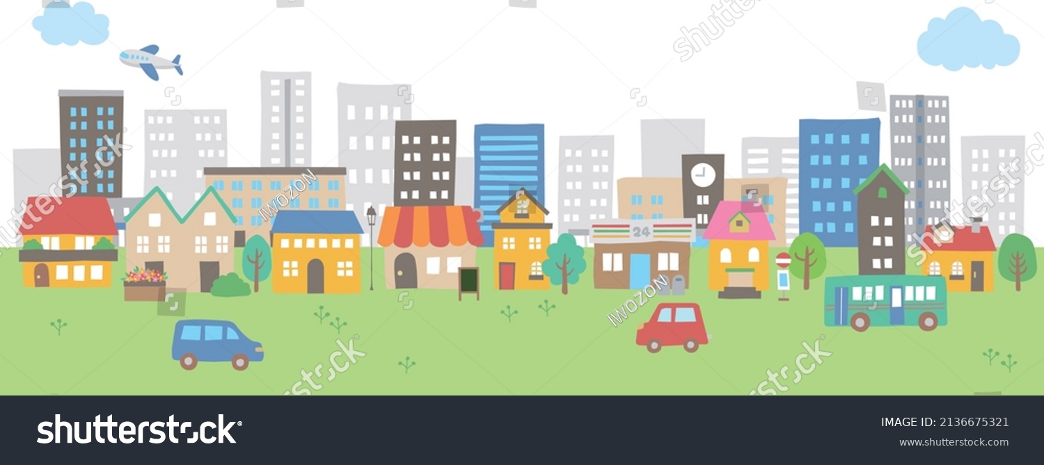 Simple Office Street Frame Background Stock Vector (Royalty Free ...