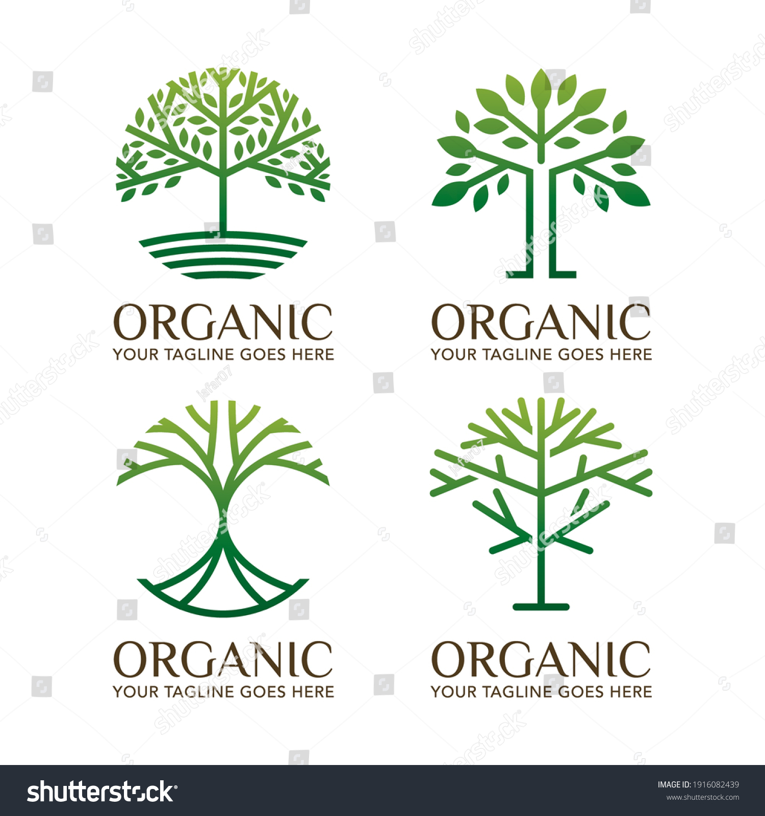 Simple Organic Green Tree Logo Vector Stock Vector (Royalty Free ...
