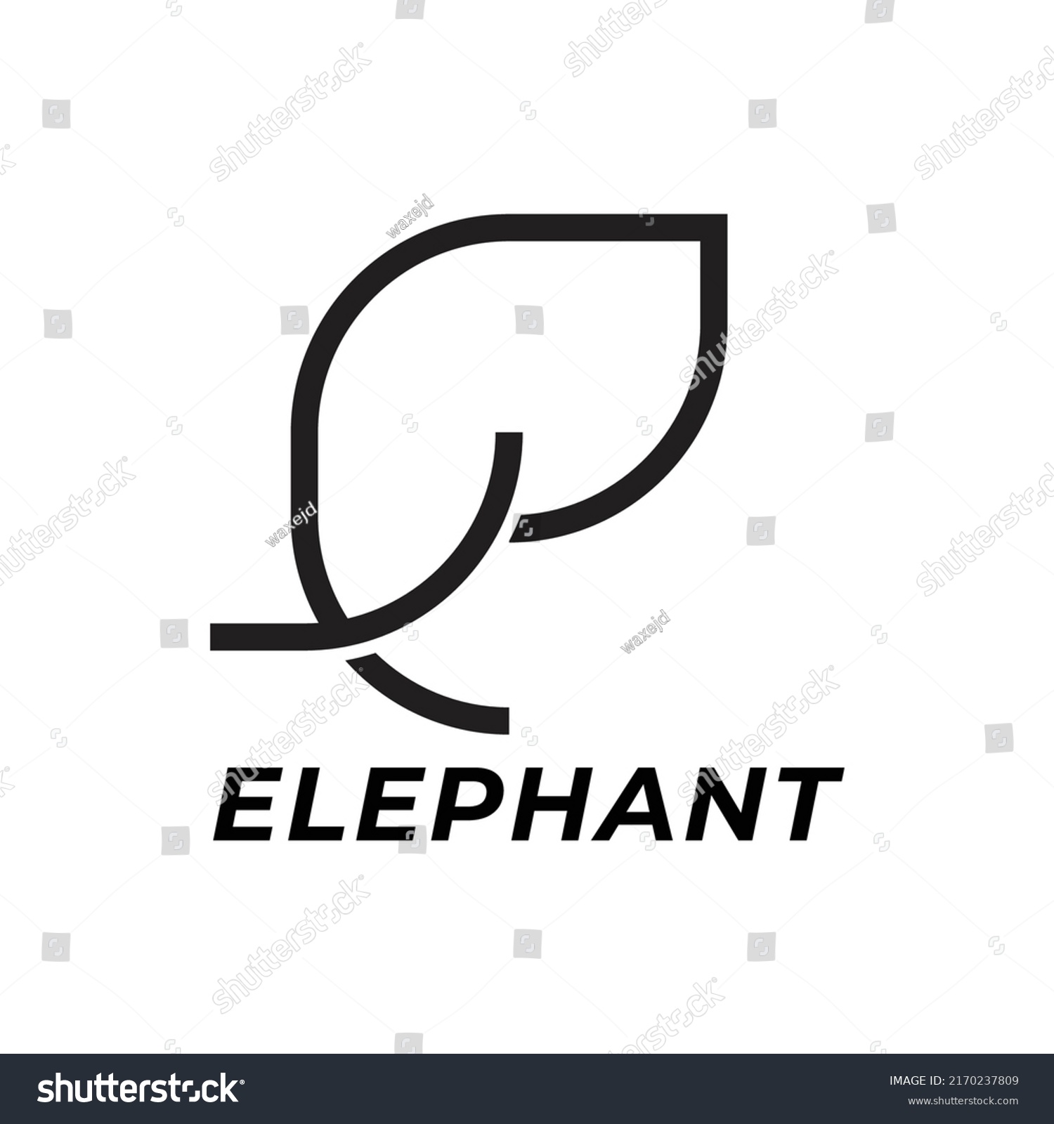 Simple Outline Elephant Head Logo Vector Stock Vector (Royalty Free ...