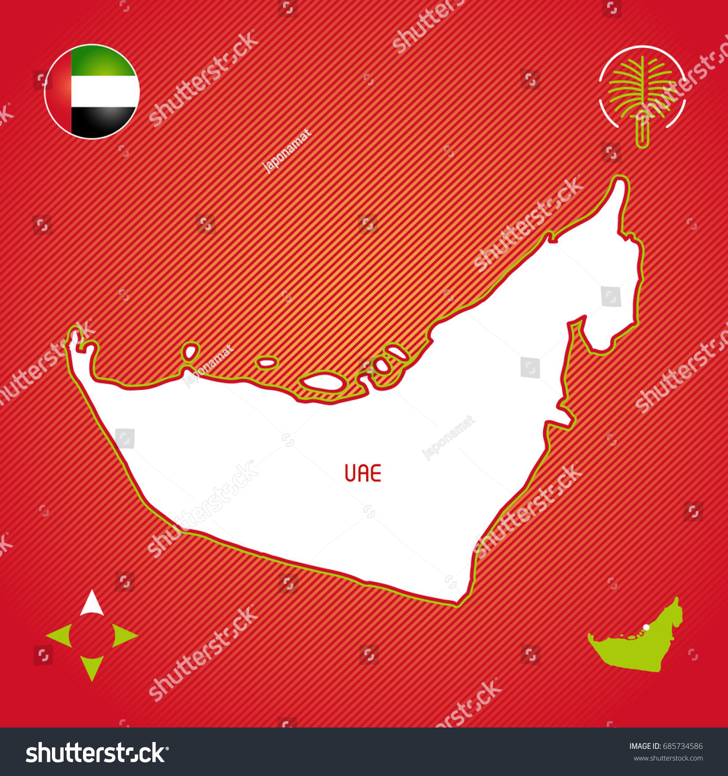 Simple Outline Map Uae Stock Vector (Royalty Free) 685734586 | Shutterstock