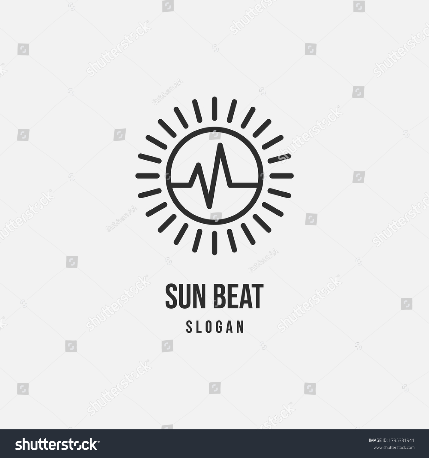Simple Outline Sun Beat Logo Stock Vector (Royalty Free) 1795331941 ...