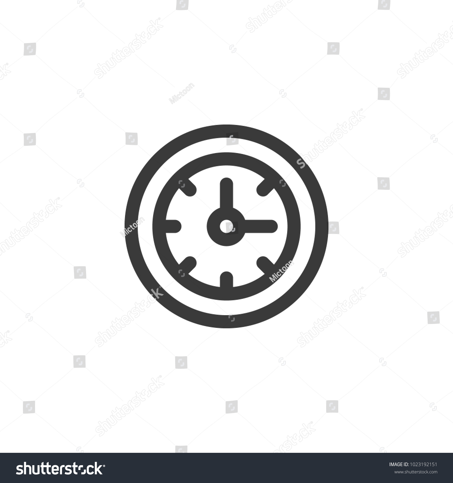 Simple Outline Time Clock Icon Symbol Stock Vector (Royalty Free ...